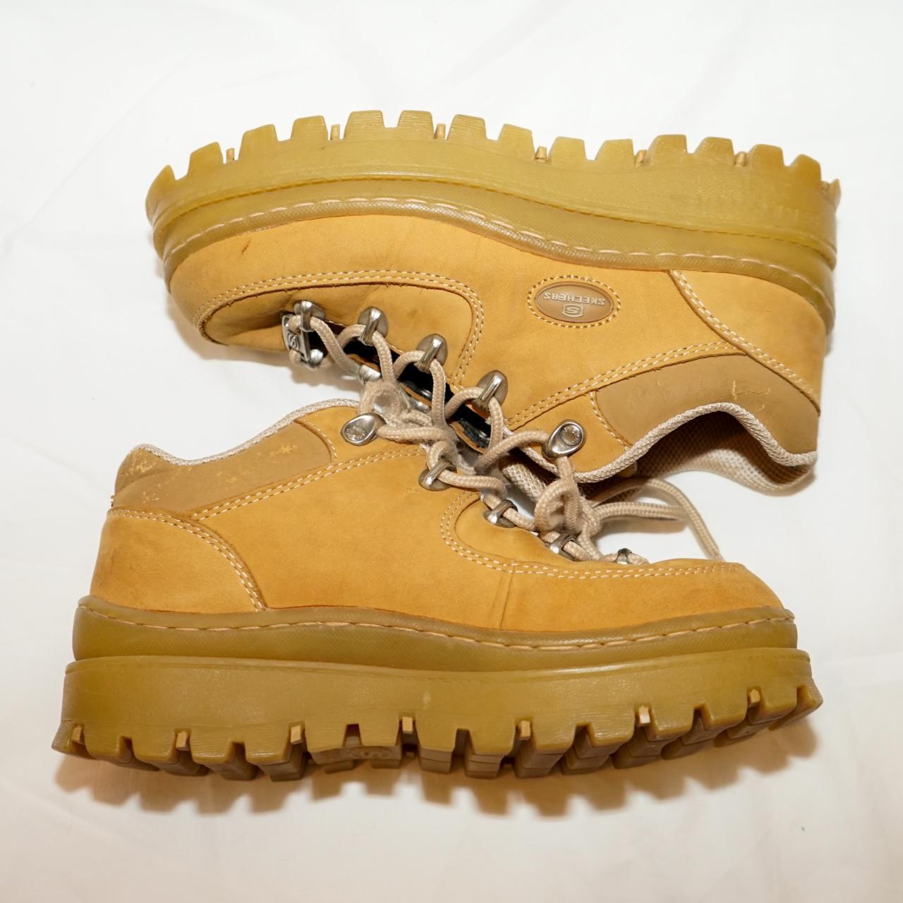 Vintage 1990s leather Skechers Jammers platform... - Depop