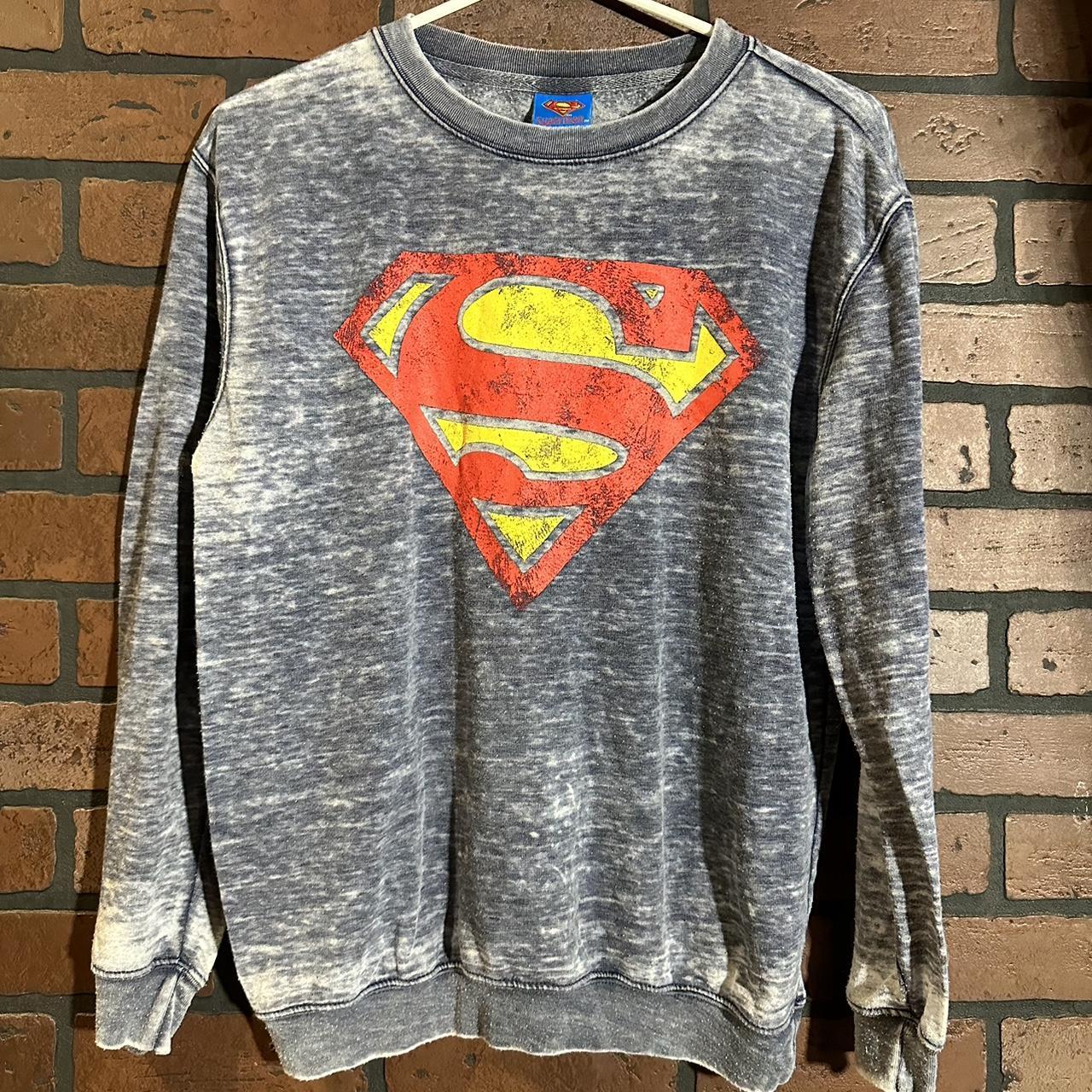 Superman Lightweight Sweatshirt Superman Tag... - Depop