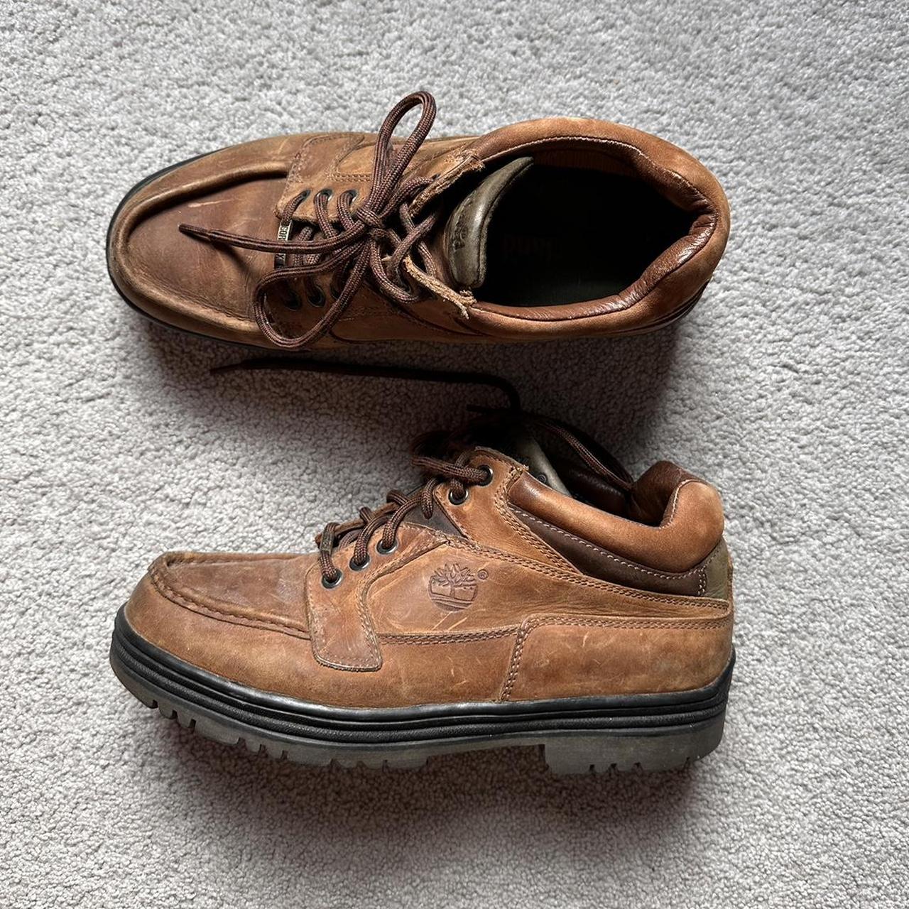 vintage 90s timberland goretex tan leather ankle... - Depop