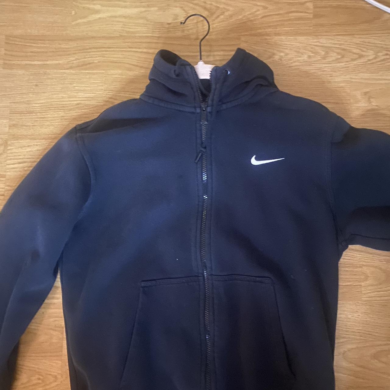 black nike zip up - youth large | Depop
