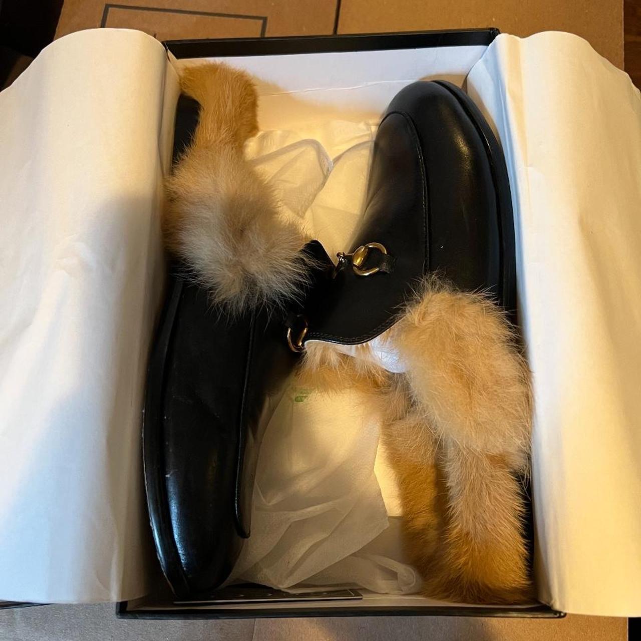 Gucci fur loafers Size 42 Fits a 8.5-9.5 - Depop