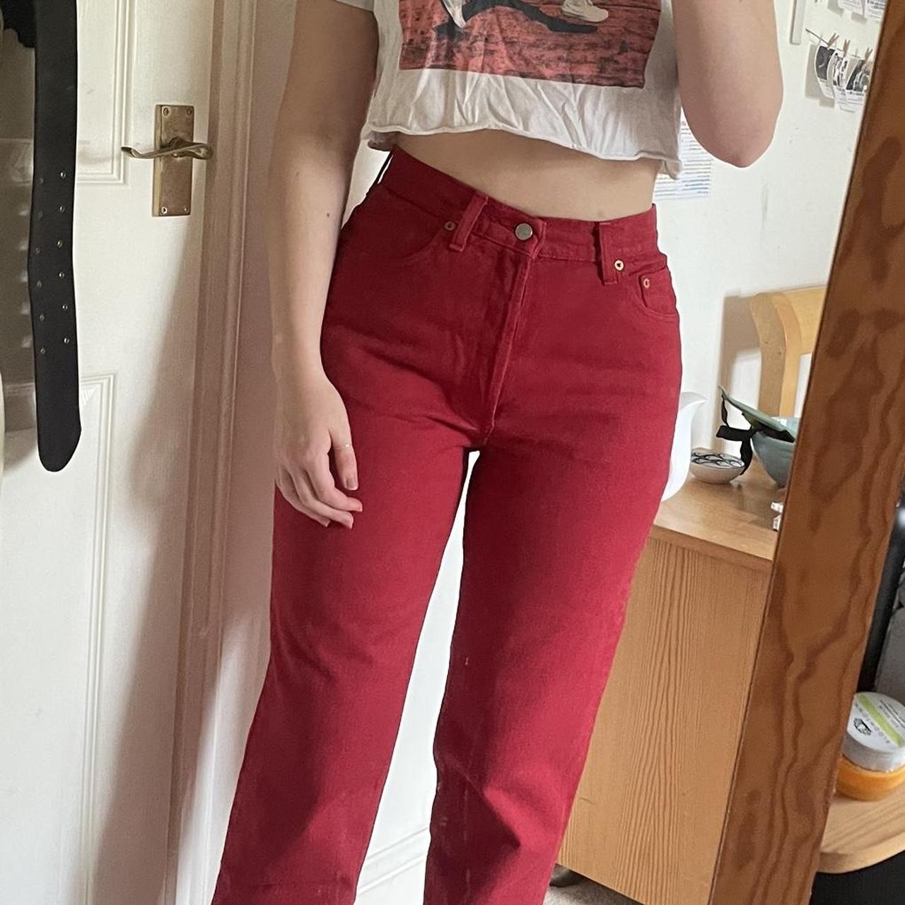 vintage red Levi’s 901s W32 L30 straight leg... - Depop