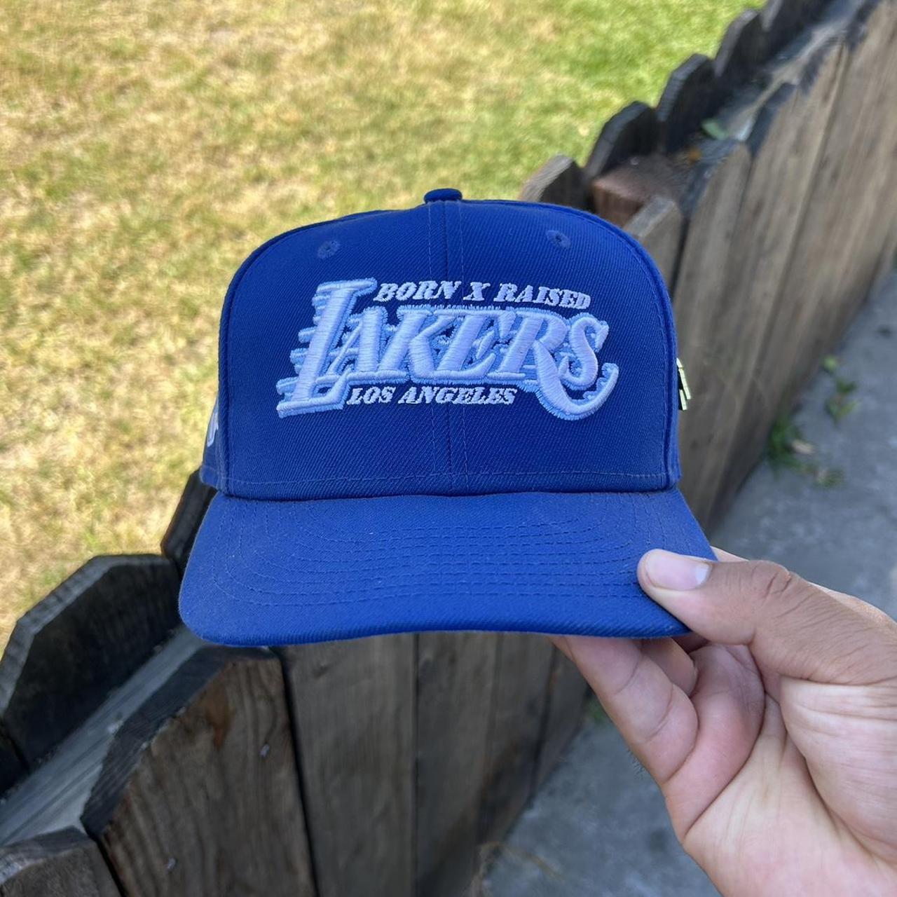 Born x Raised Lakers Fitted Hat Size 7 1/8 8/10... - Depop