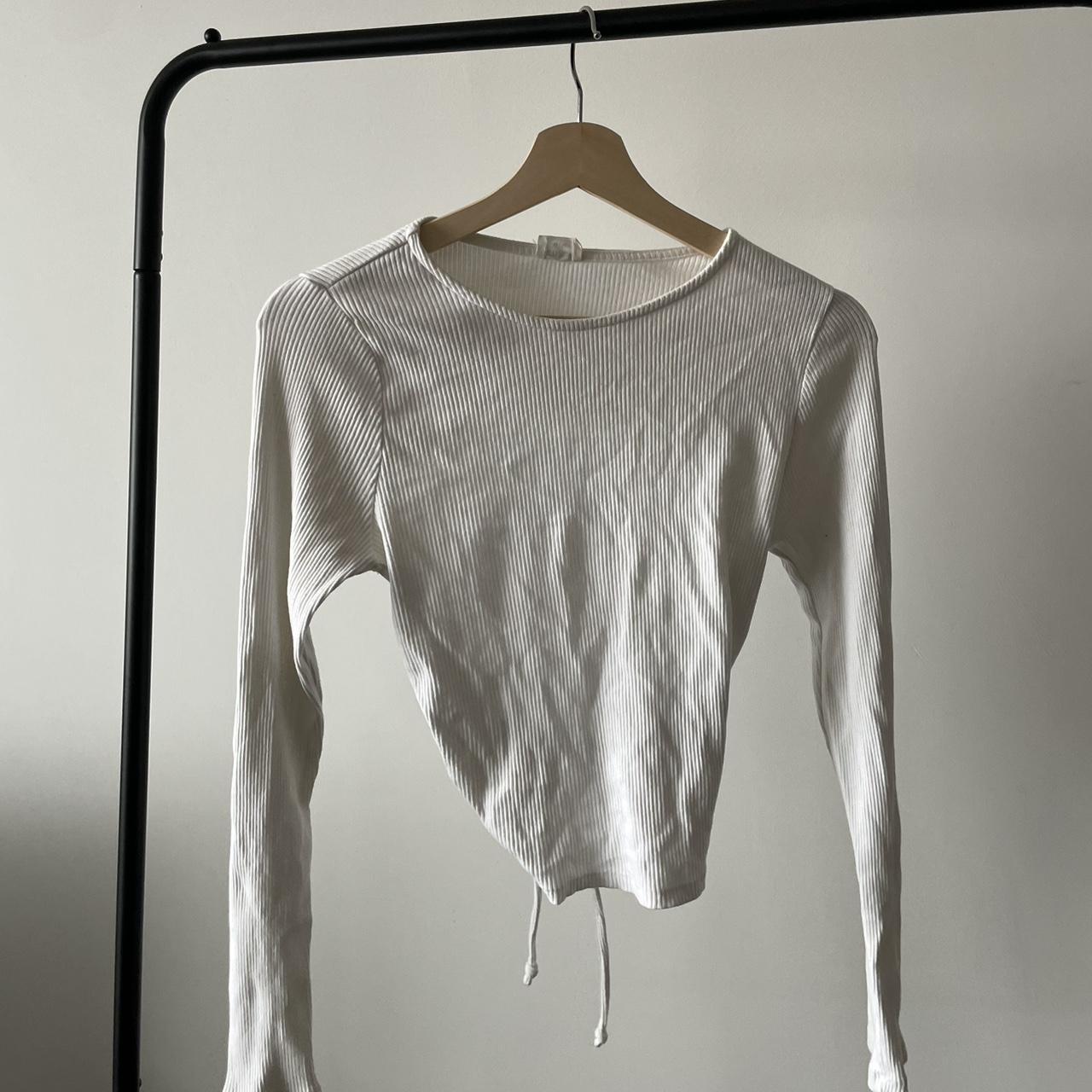 Cotton-On open-back ribbed top, with string to tie it - Depop