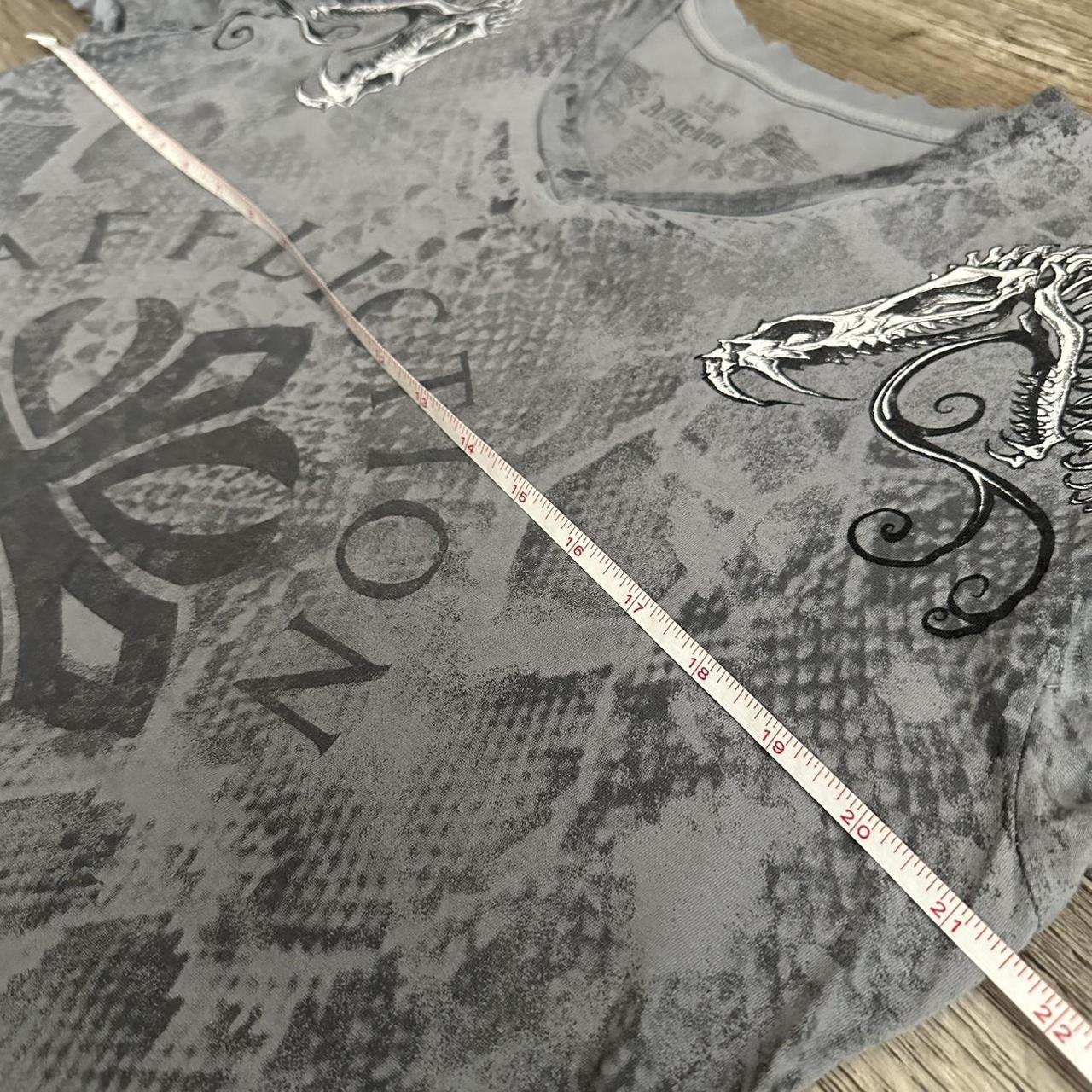 affliction aop snake skeleton v neck shirt... | Depop