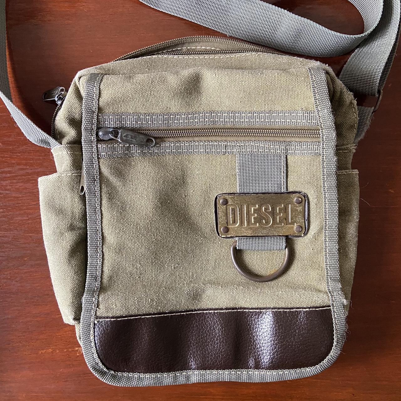 khaki diesel bag so versatile , can be worn across... - Depop