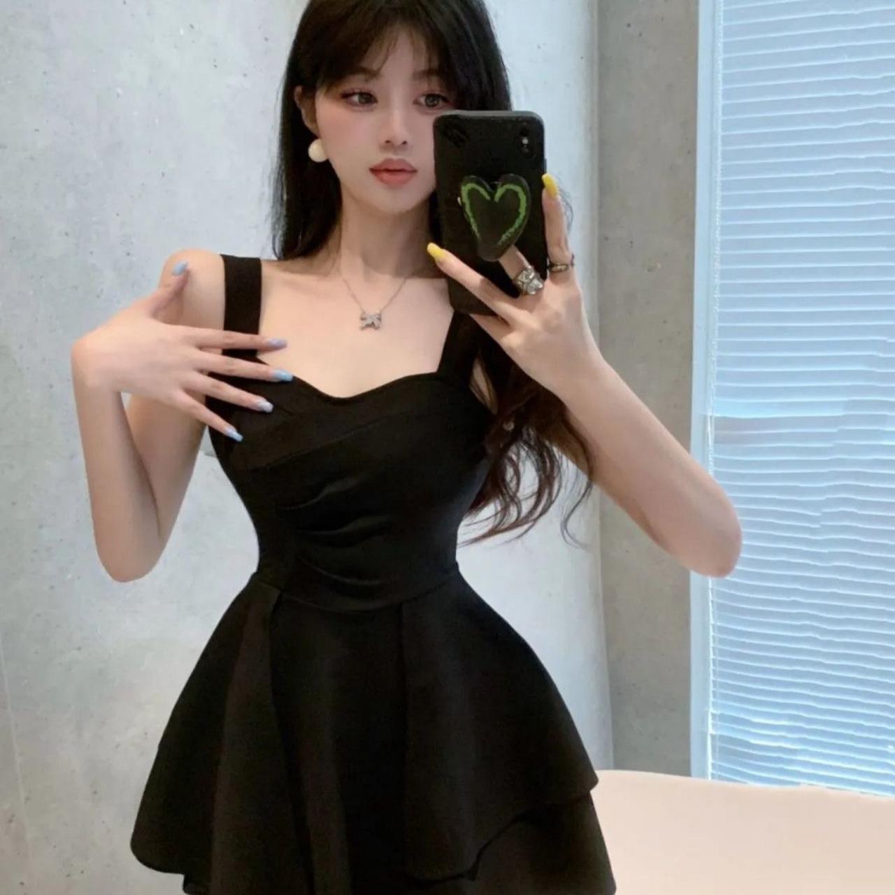 French temperament foreign dress Slim female summer... | Depop