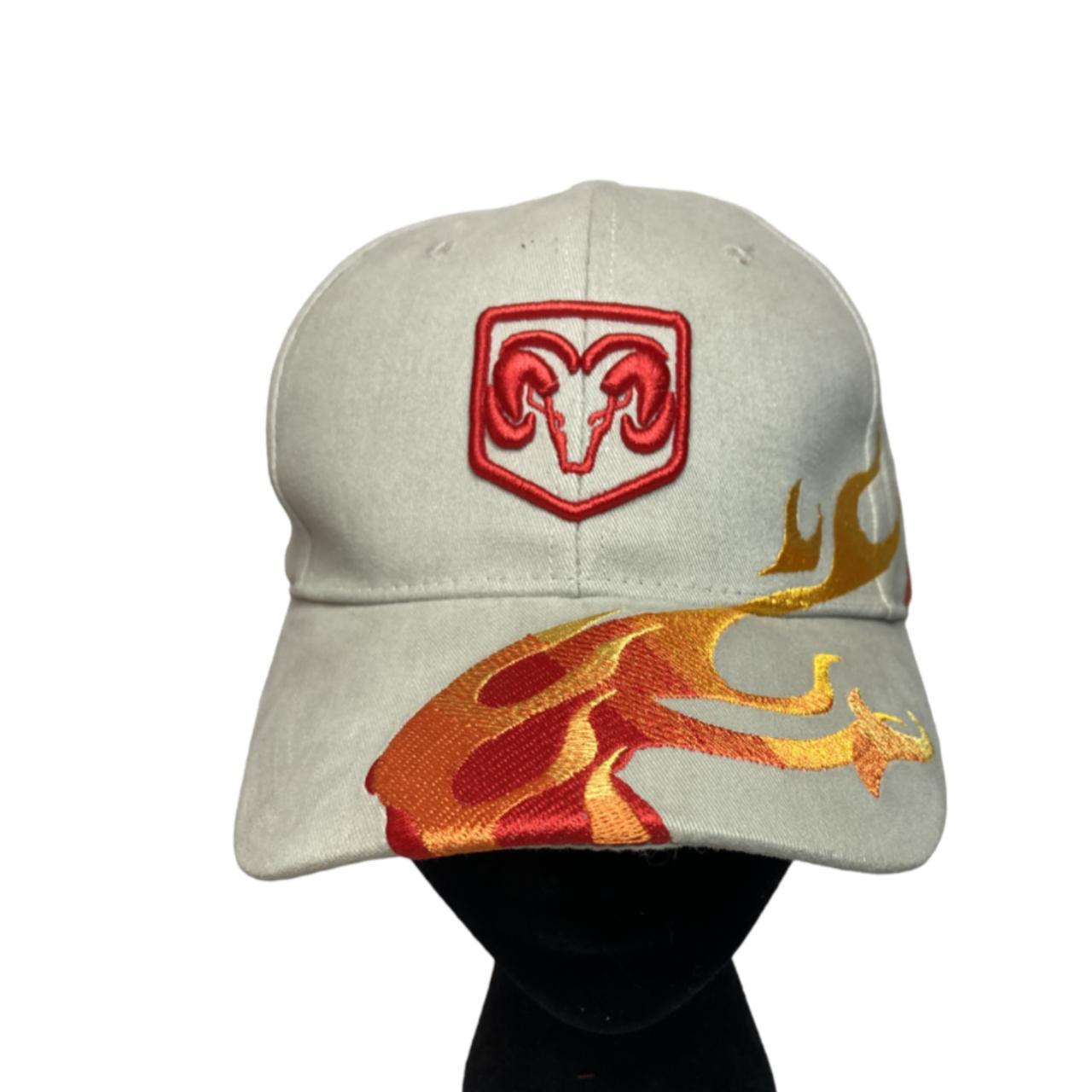 Dodge ram Fire Flames hat vintage Strap-back... - Depop