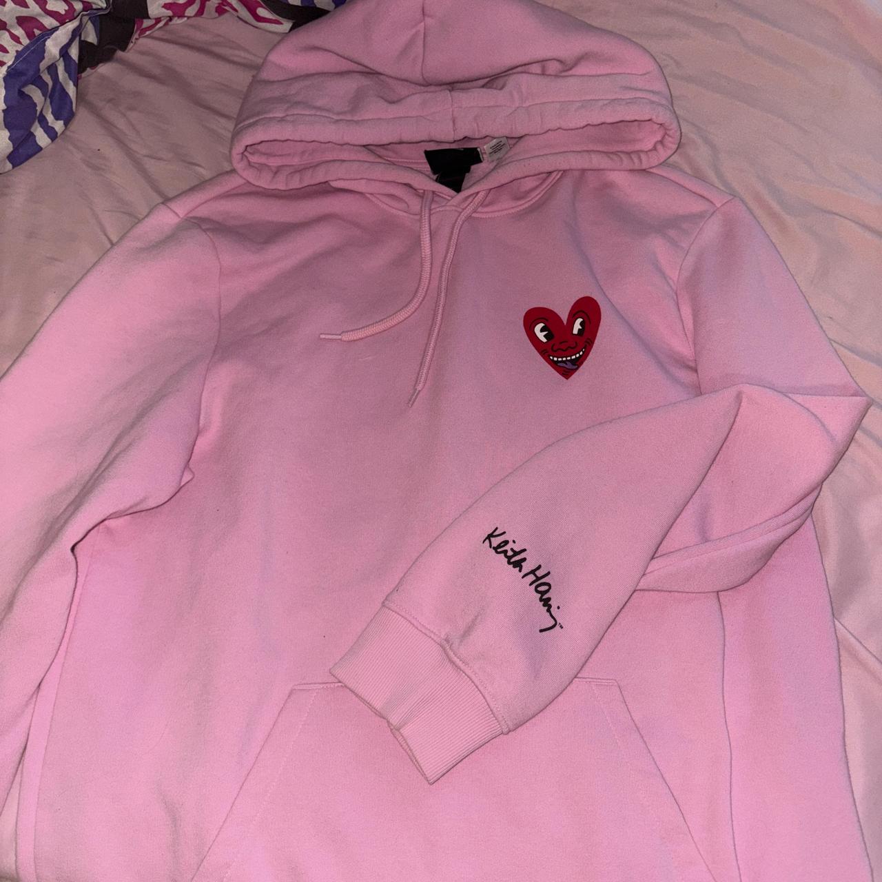 Pink cdg h&m hoodie #commedesgarcons | Depop