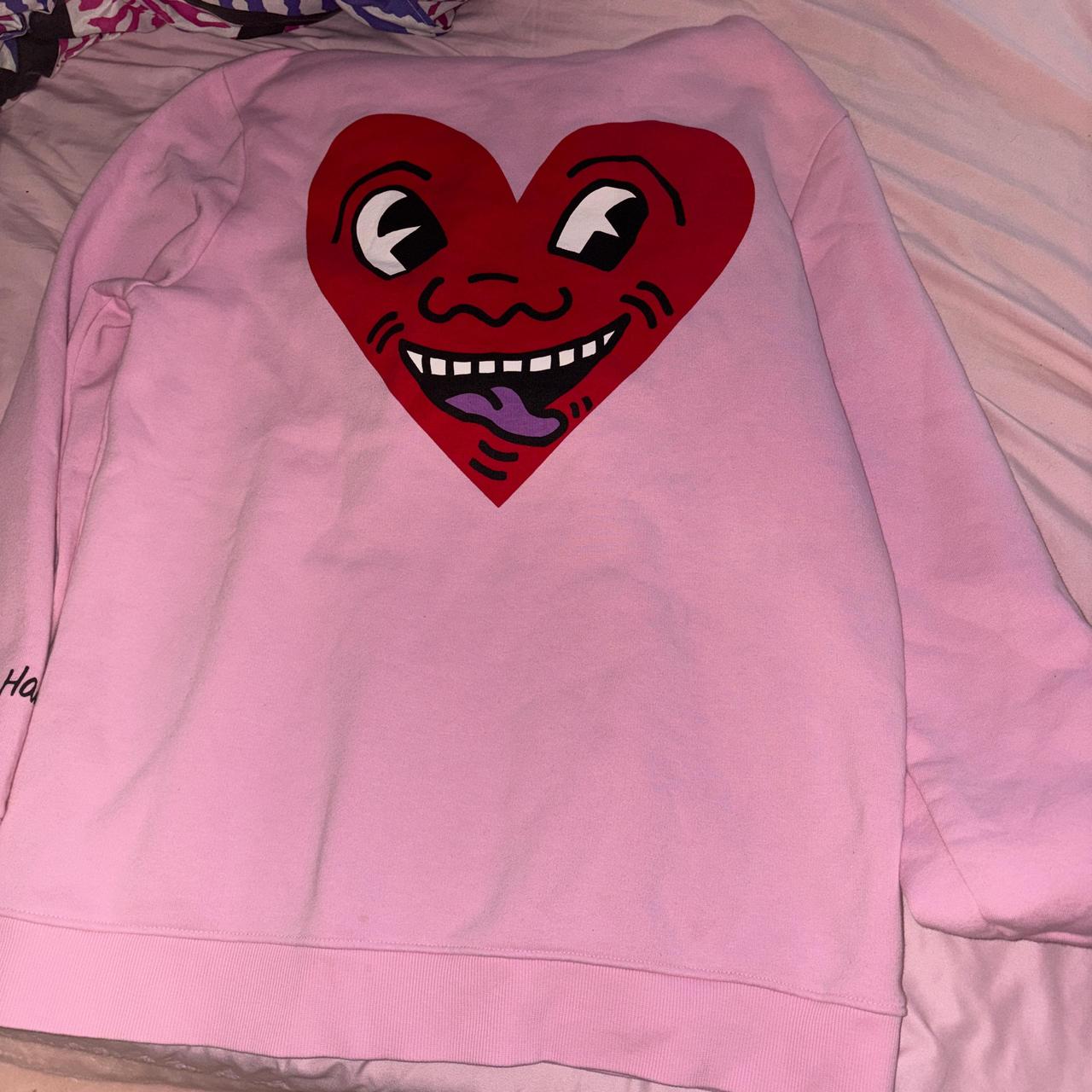 Pink cdg h&m hoodie #commedesgarcons | Depop