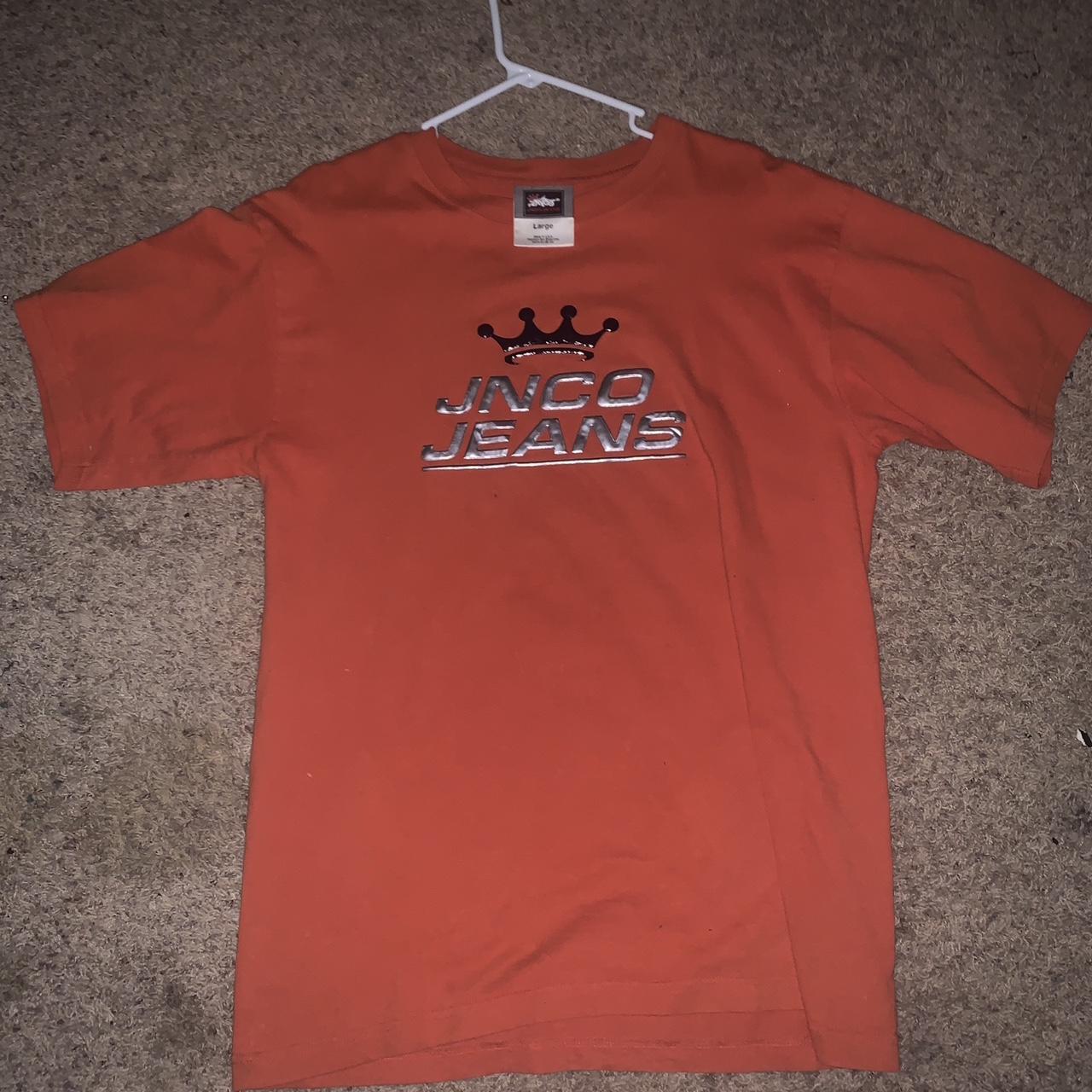 JNCO Men's Orange T-shirt | Depop