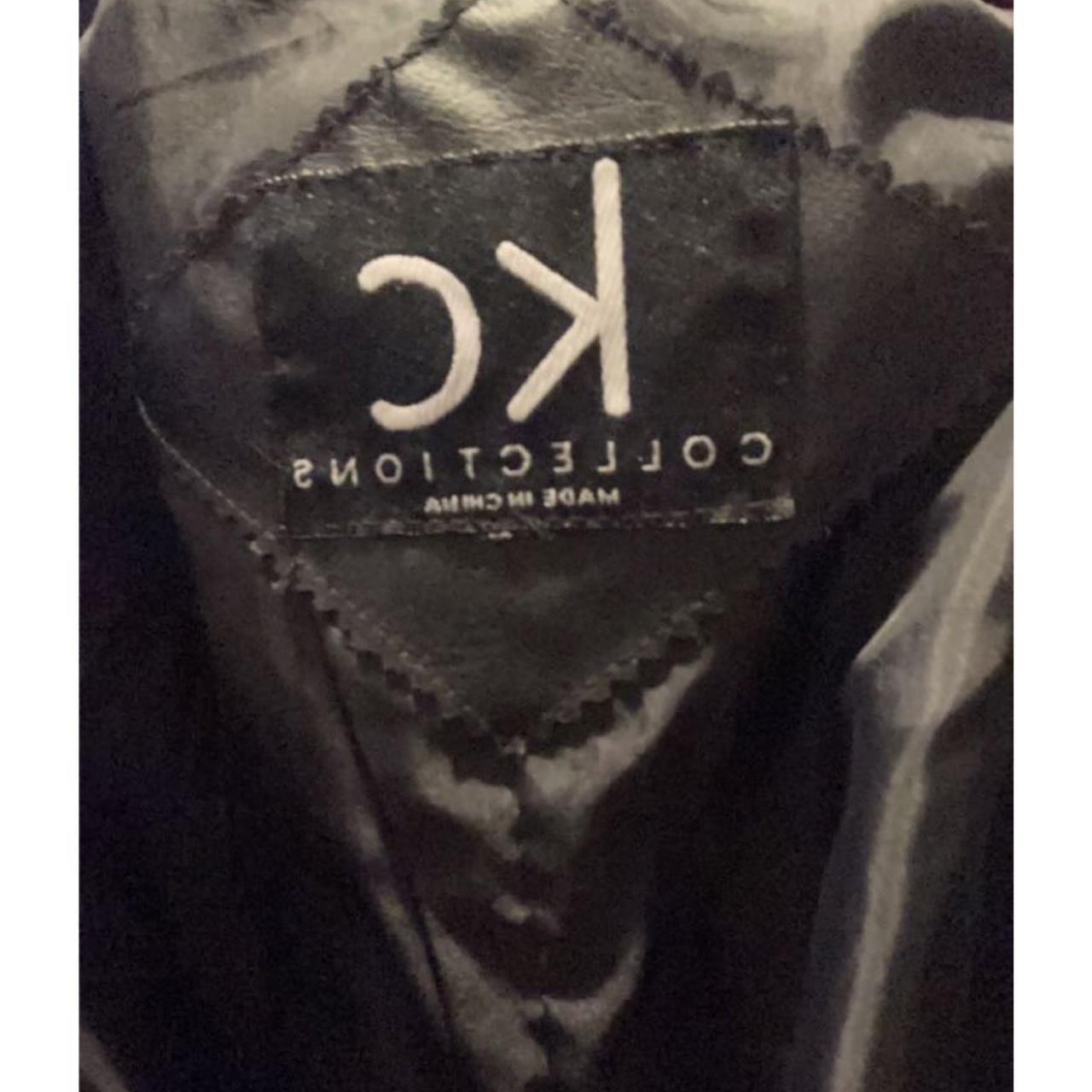 KC collections black faux leather blazer style... - Depop