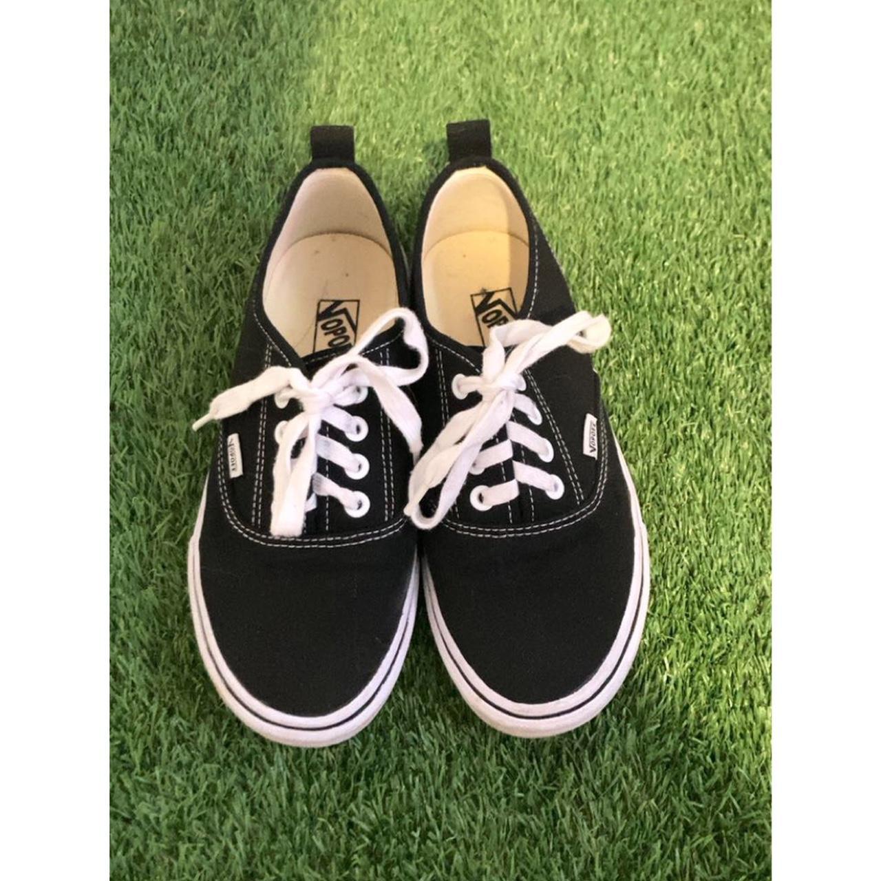 Vopee vans type classic low top black shoes Fits... - Depop