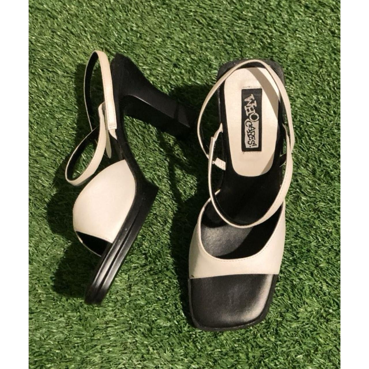 Vintage y2k who cares! Black and white monochrome... - Depop