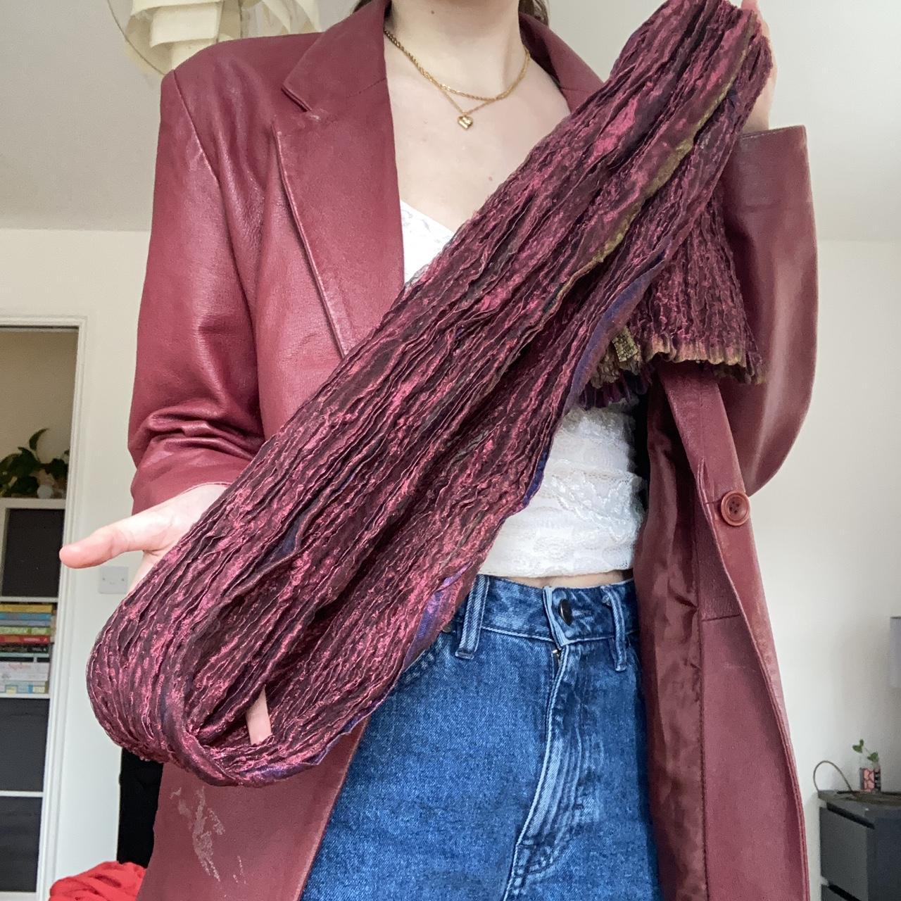 Iridescent y2k silk blend scarf So unique and... - Depop