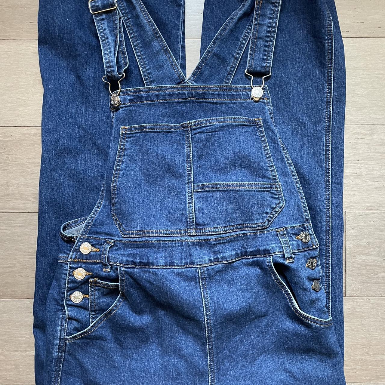 BLUE OVERALLS -blue amazon overalls -stretchy... - Depop