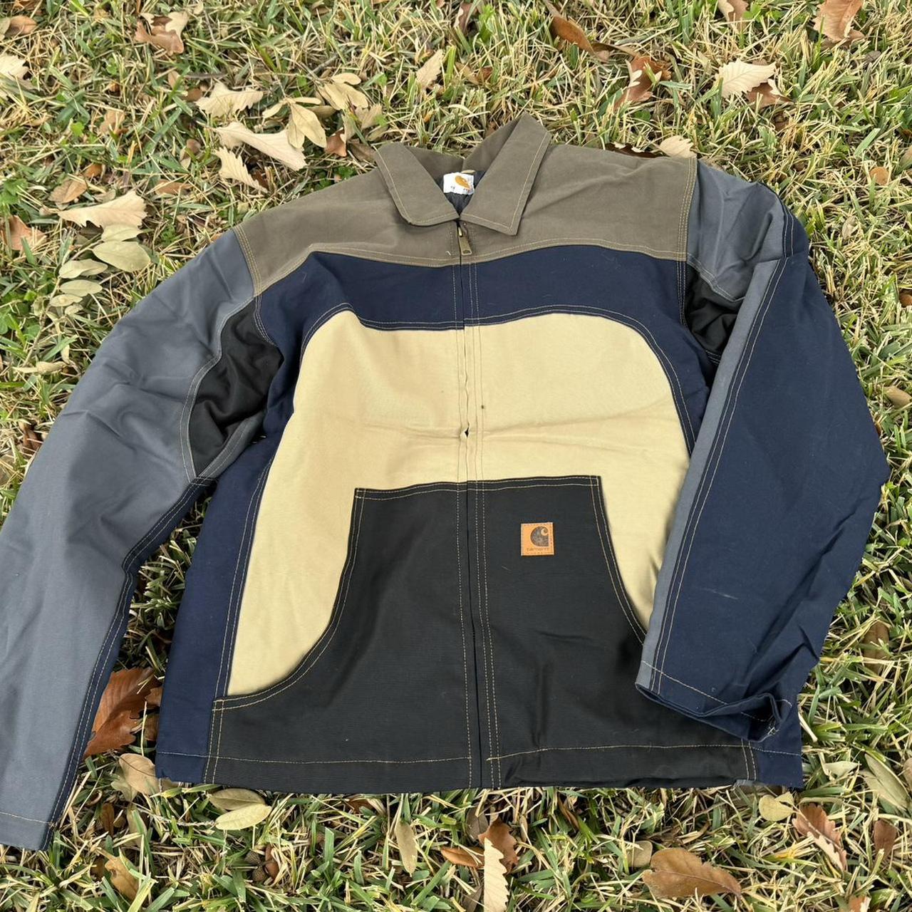 Multi color Carhartt collared zip up jacket Best... - Depop