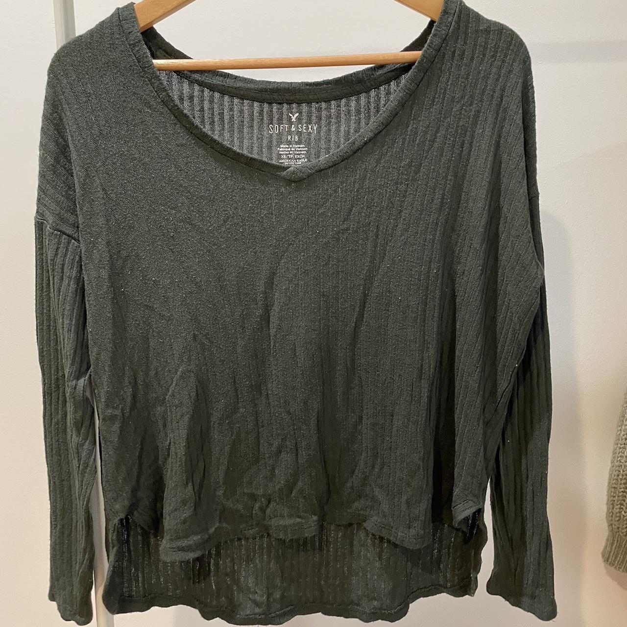 American Eagle Outfitters Women's Green Jumper | Depop