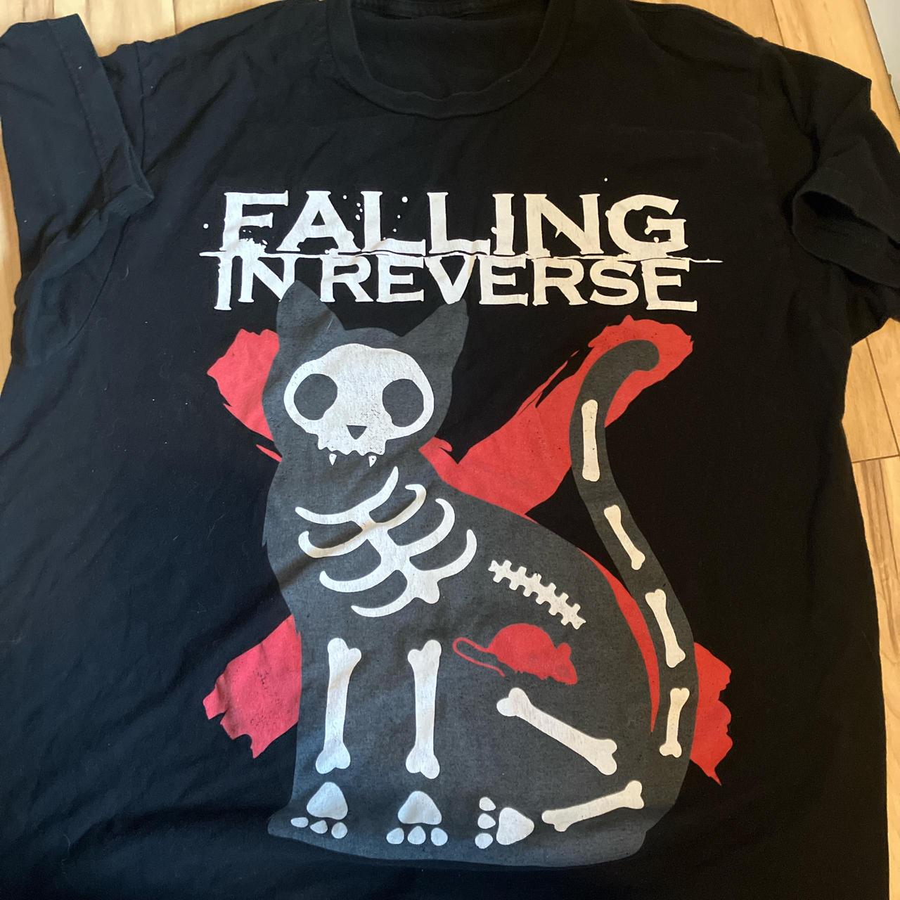 FALLING IN REVERSE SKELTON CAT TEE! This was listed... - Depop