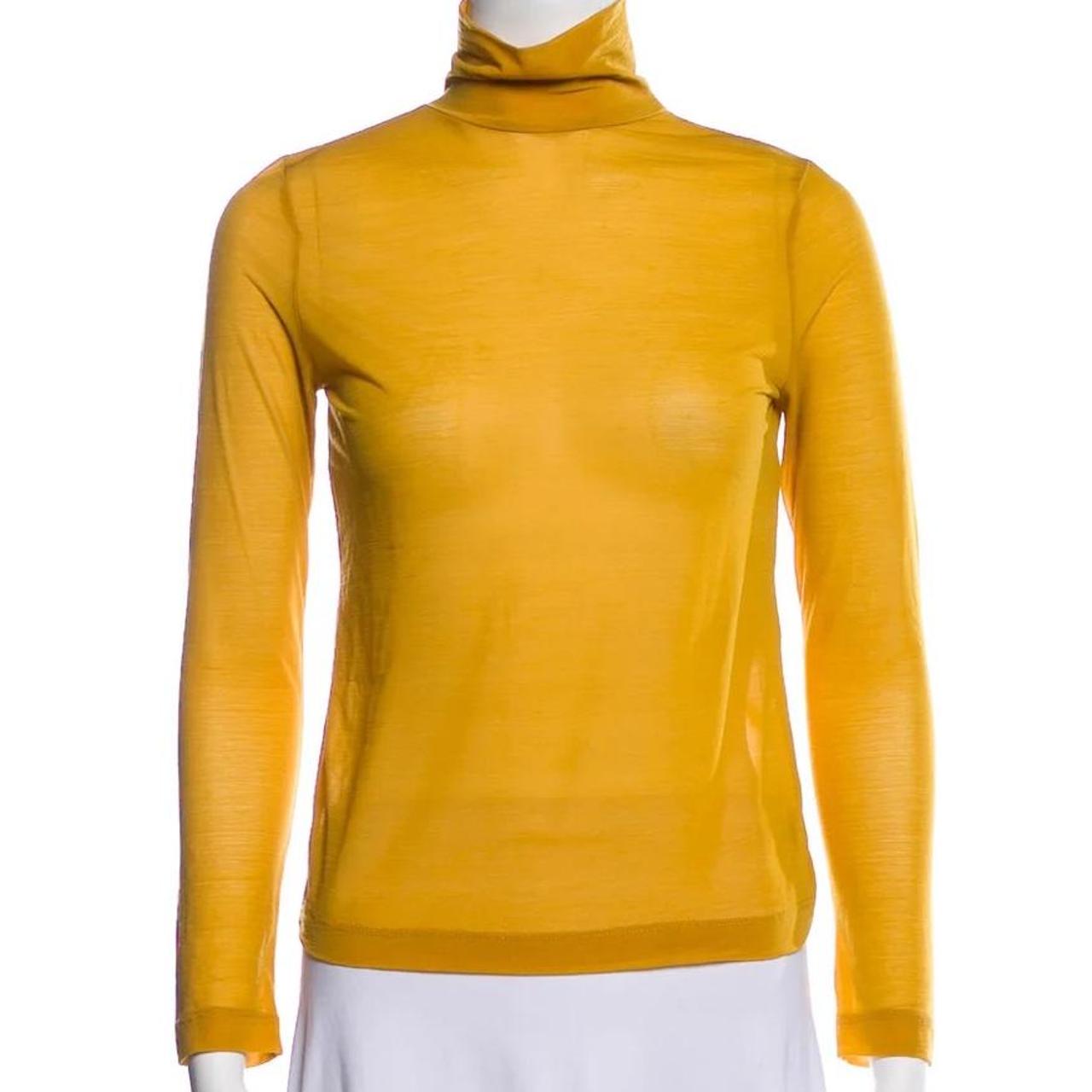 Maryam nassir zadeh sheer mustard turtleneck 2... - Depop