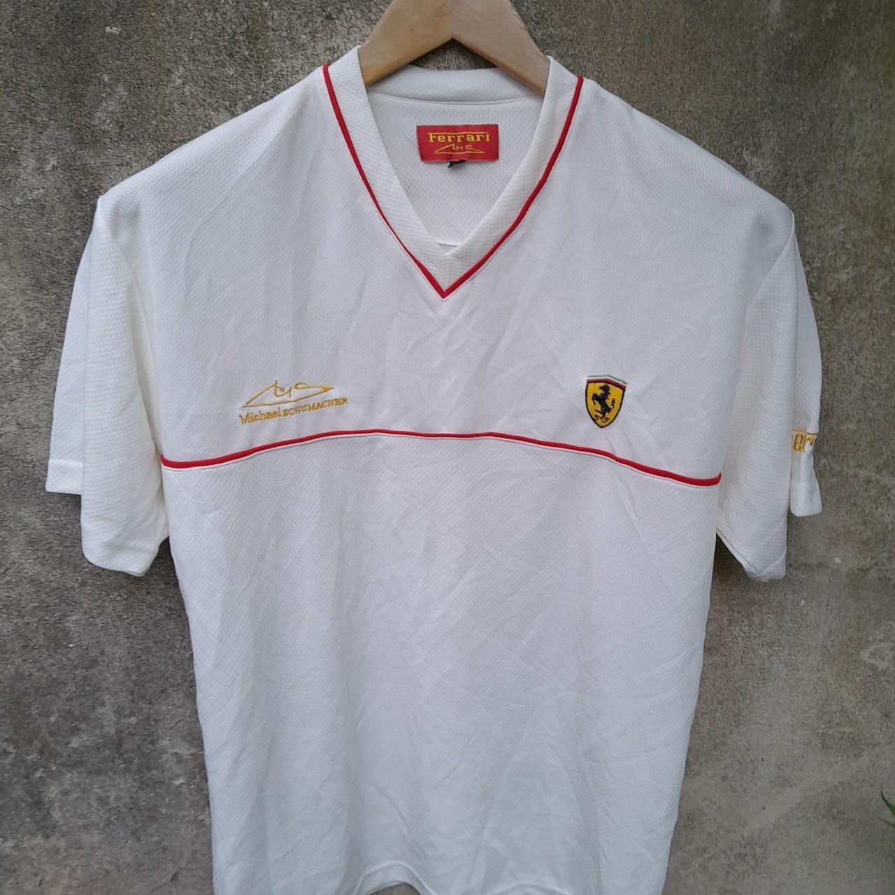 Vintage Michael Schumacher Ferrari vneck shirt /... - Depop