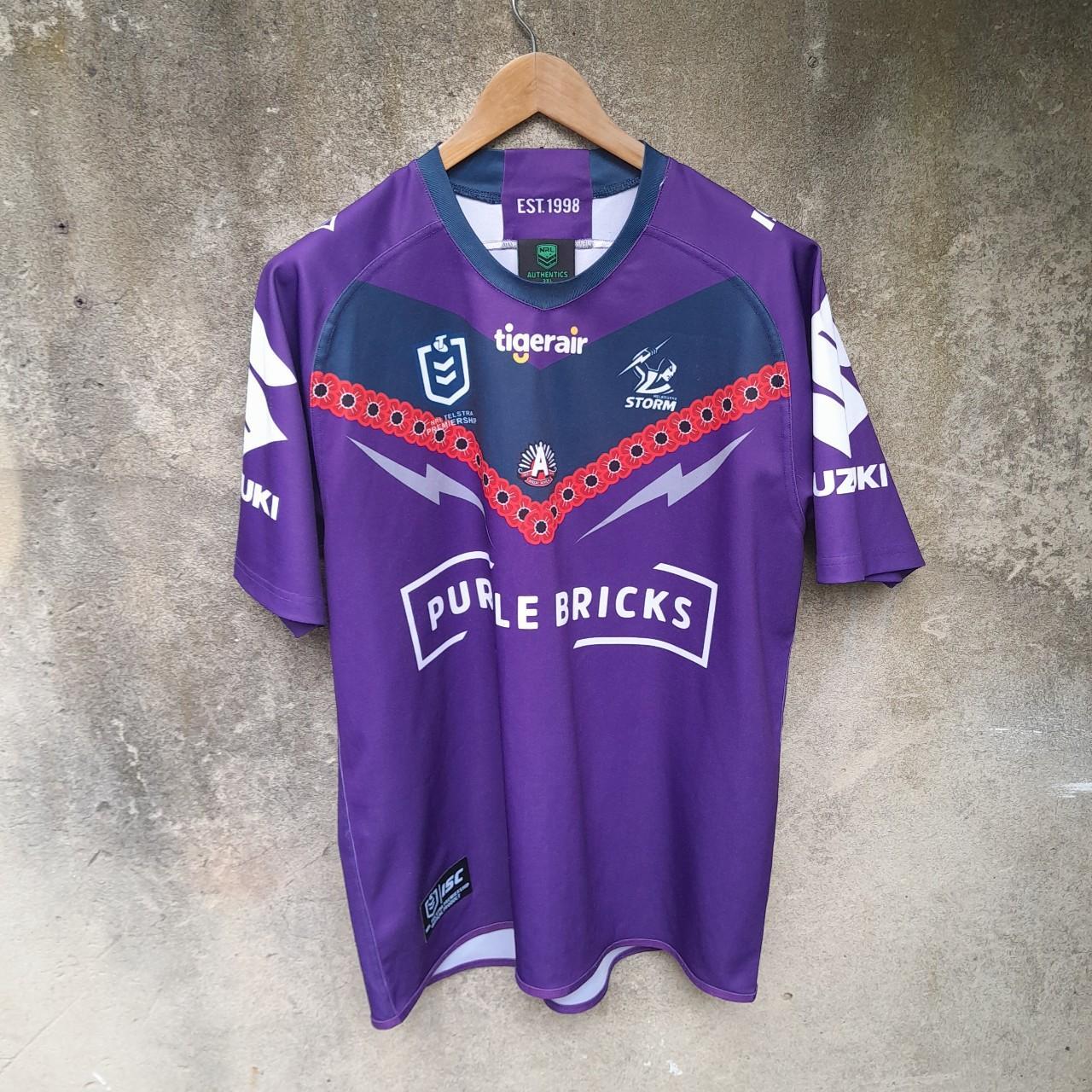 NRL Melbourne Storm rugby shirt / jersey. XXXL... - Depop