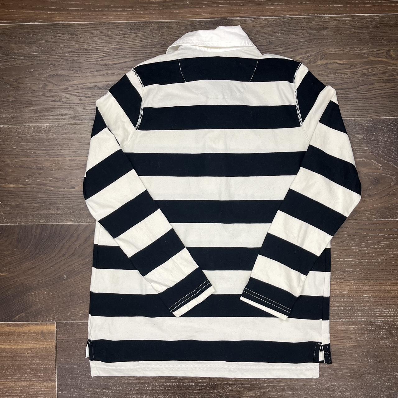 Chaps Small cotton black/white rugby small shirt... - Depop