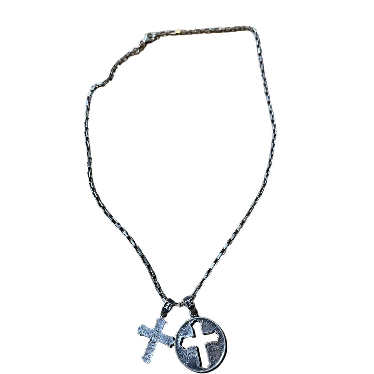 Dolce & Gabbana Coin Cross Chain Sterling Silver... - Depop