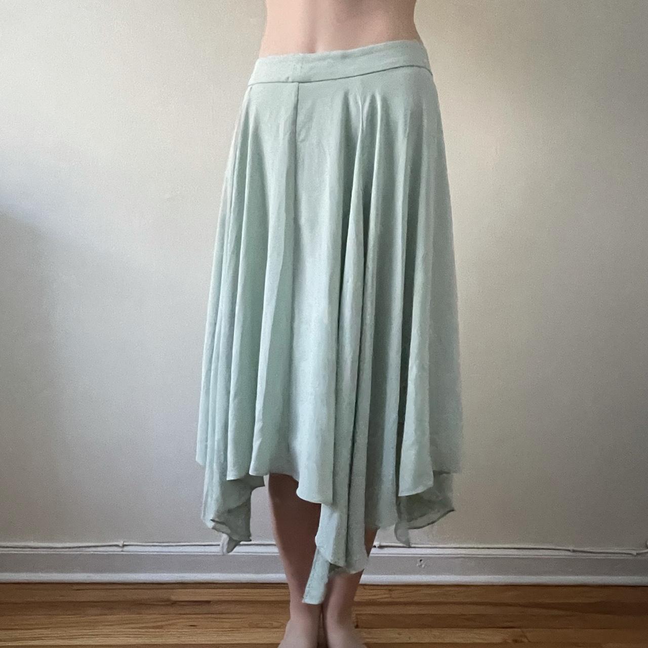 Light bluish-mint asymmetrical hem fairy skirt. It’s... - Depop