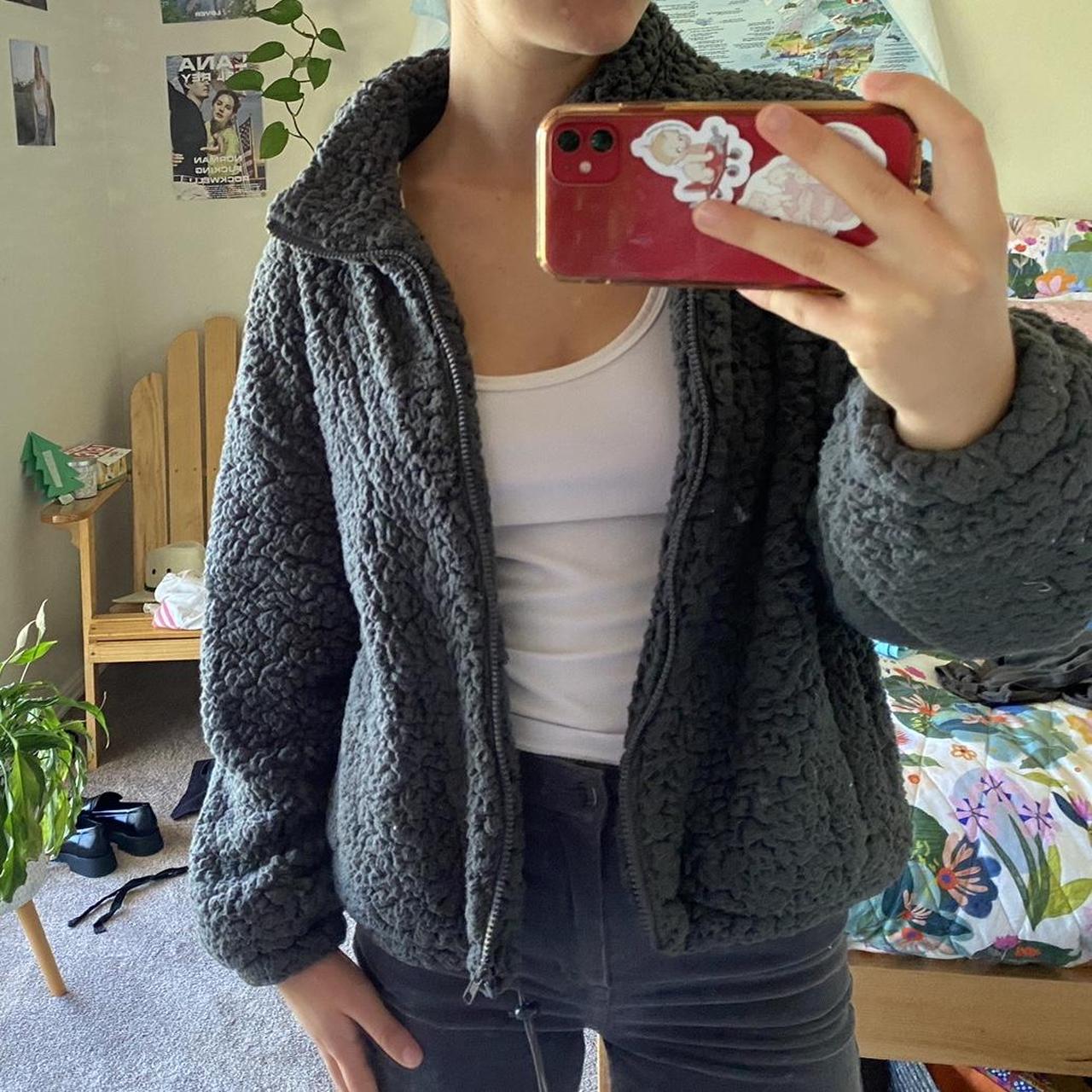 My FAV teddy bear jacket I love it so much I just... - Depop