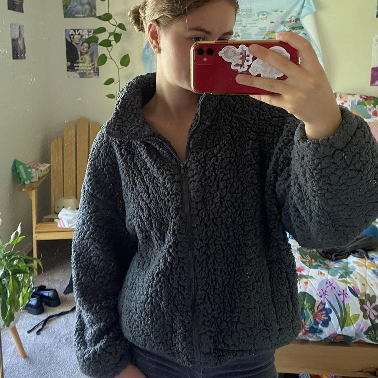 My FAV teddy bear jacket I love it so much I just... - Depop