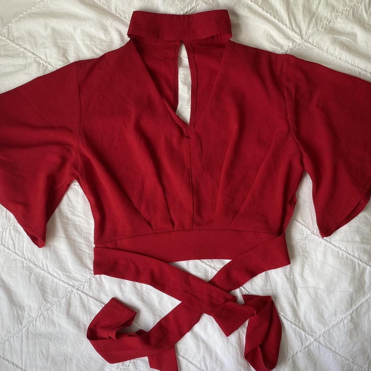 red valleygirl tie top size 8 - fits size 6-8 has... - Depop