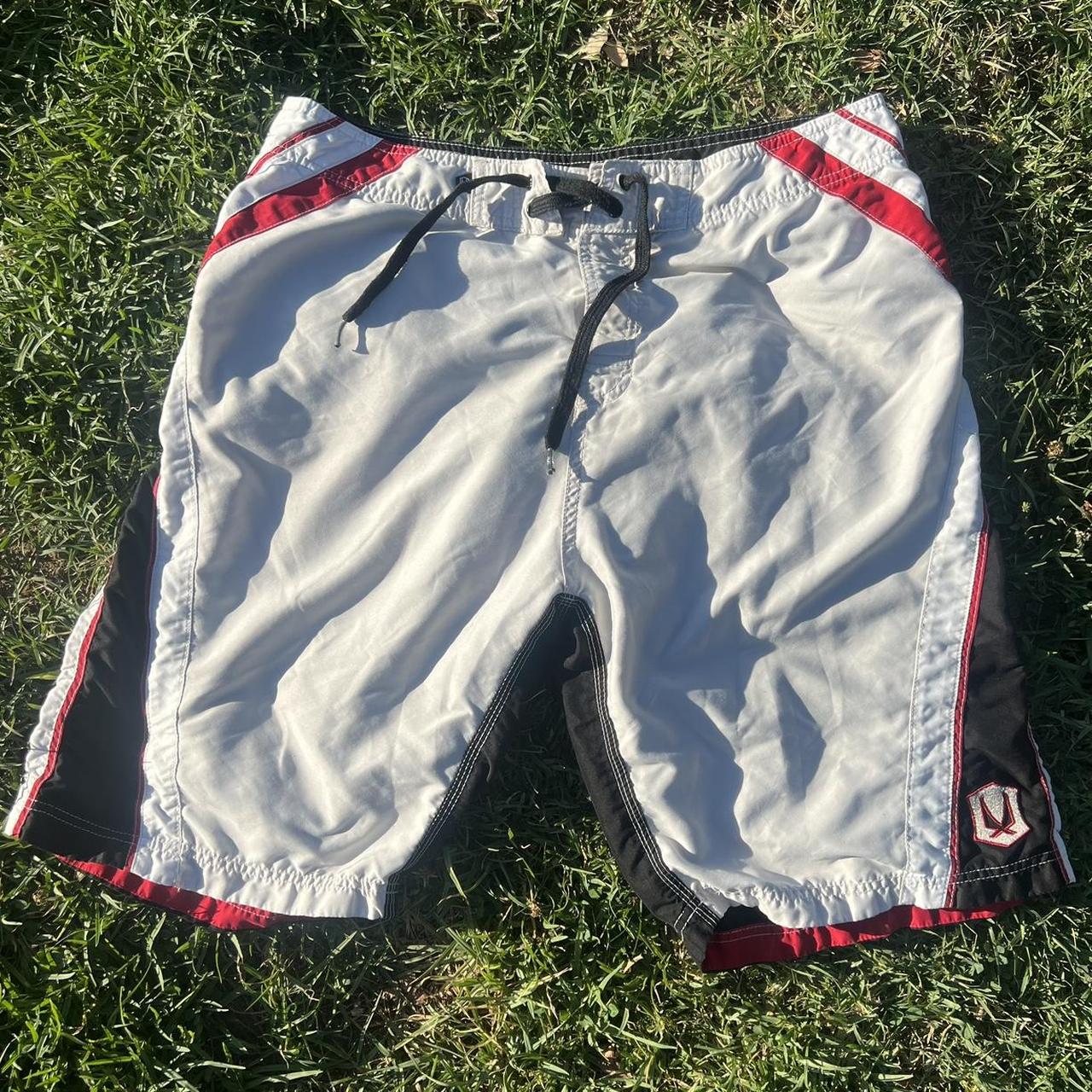 Y2K Redsand Swim Trunks No Tab on Back Zipper Size:... - Depop