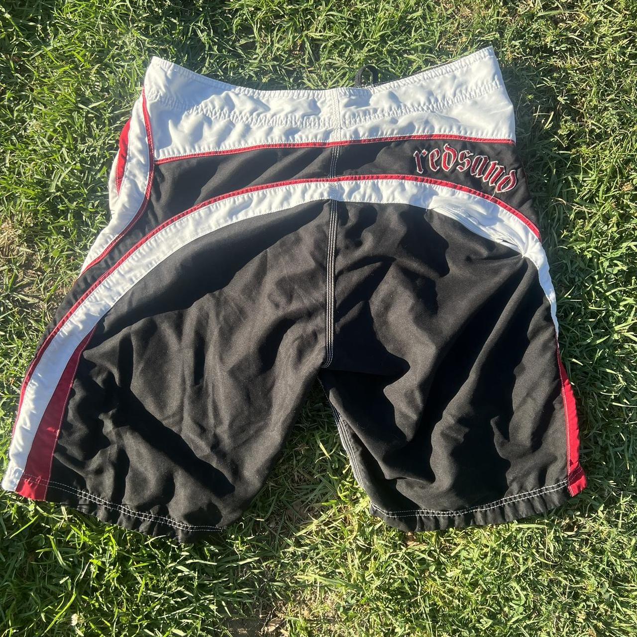 Y2K Redsand Swim Trunks No Tab on Back Zipper Size:... - Depop