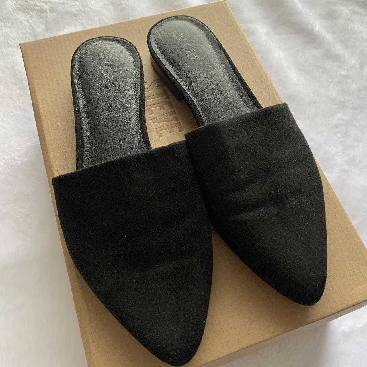 black pointed toe mules from Abound. women’s size 8.... | Depop