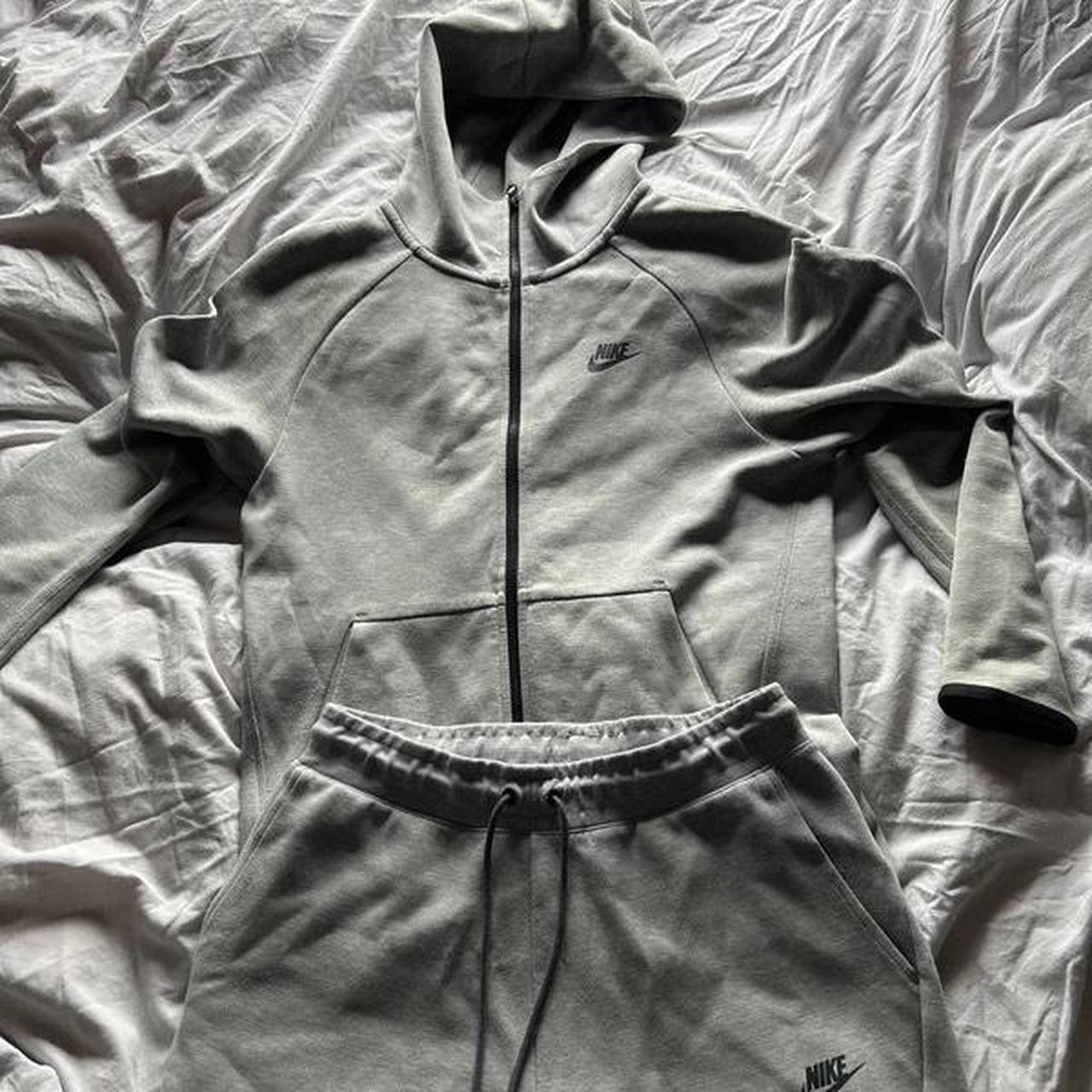 Grey Nike tech fleece full tracksuit Bottoms size M... - Depop