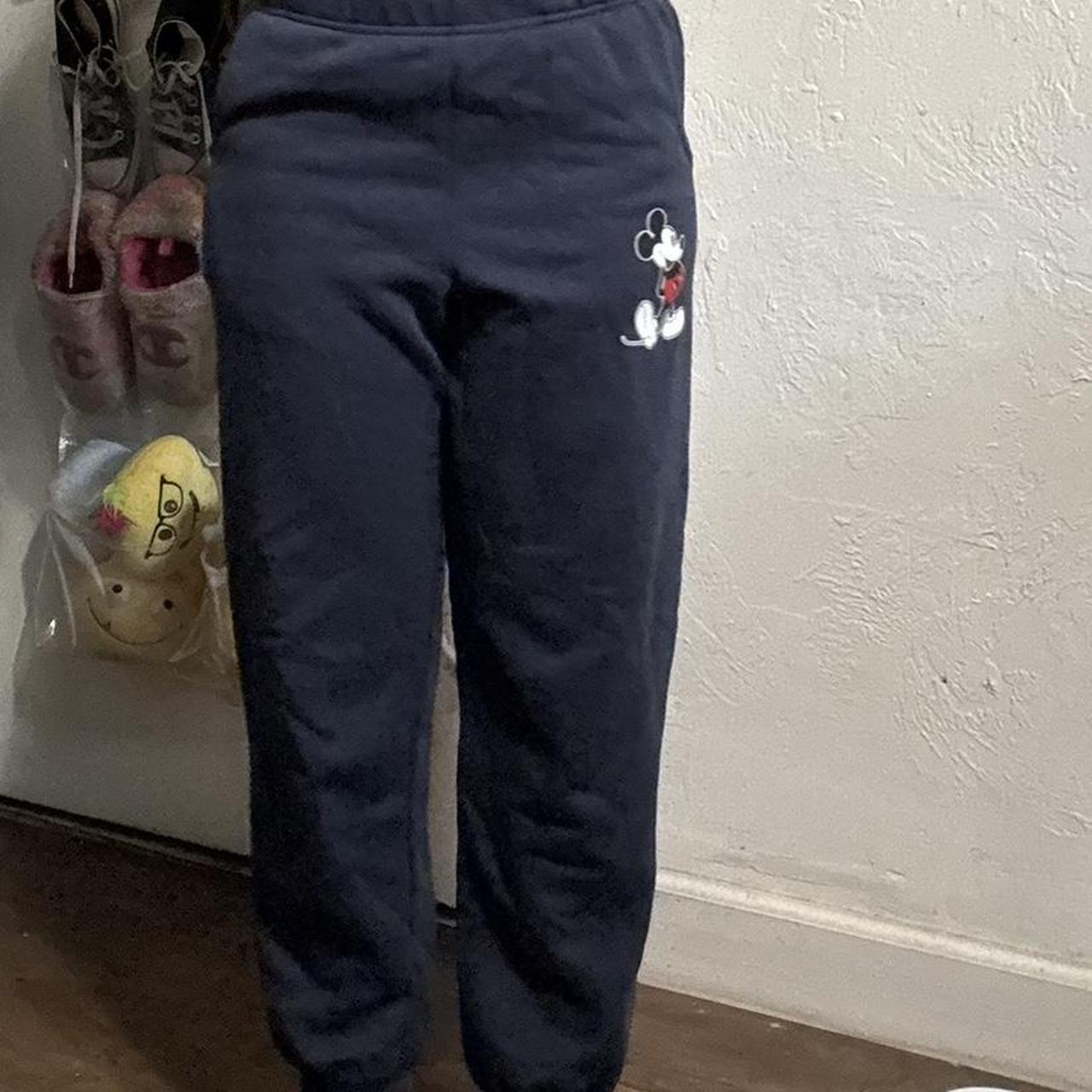 Navy blue Disney Mickey Mouse sweatpants... | Depop