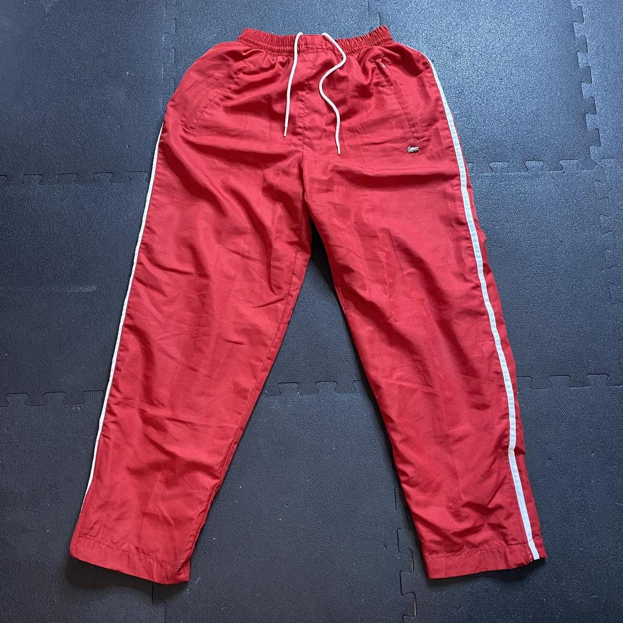 Lacoste Tracksuit Red and white shell suit with... - Depop