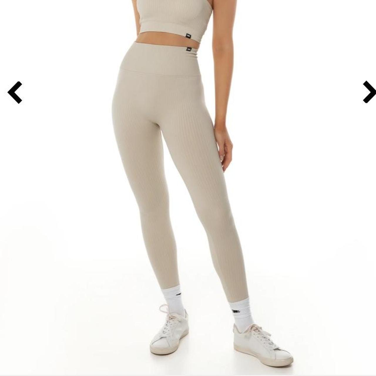 ELITE ELEVEN ribbed seamless leggings in beige Size XS - Depop