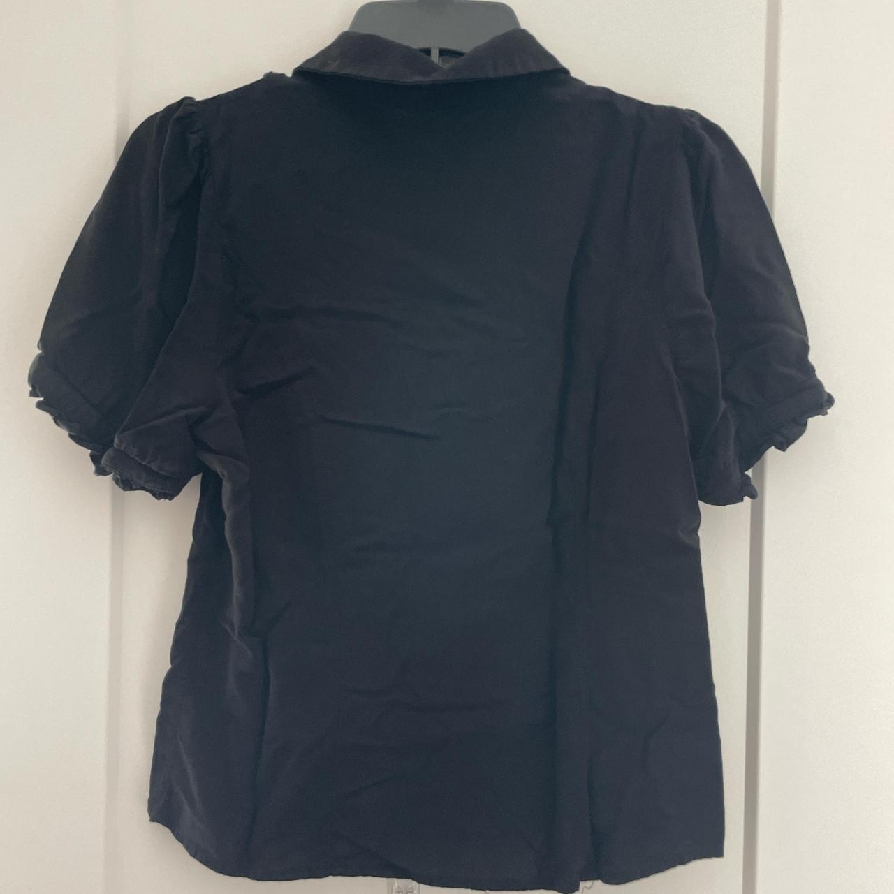 🍄🖤 Hot Topic Black Button Up Ruffled Blouse With... - Depop