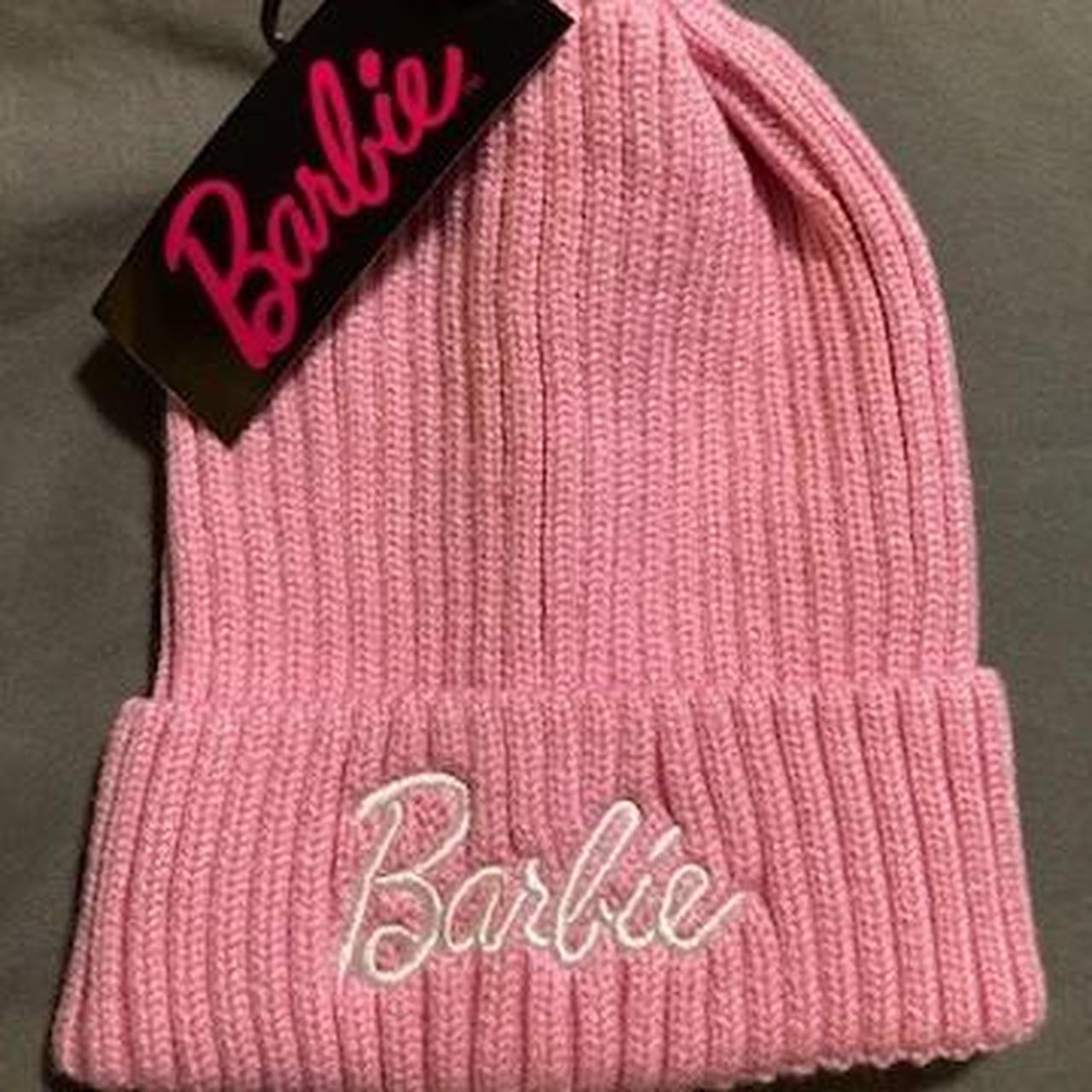 NWT PINK BARBIE BEANIE HAT ONE SIZE FITS ALL.... - Depop