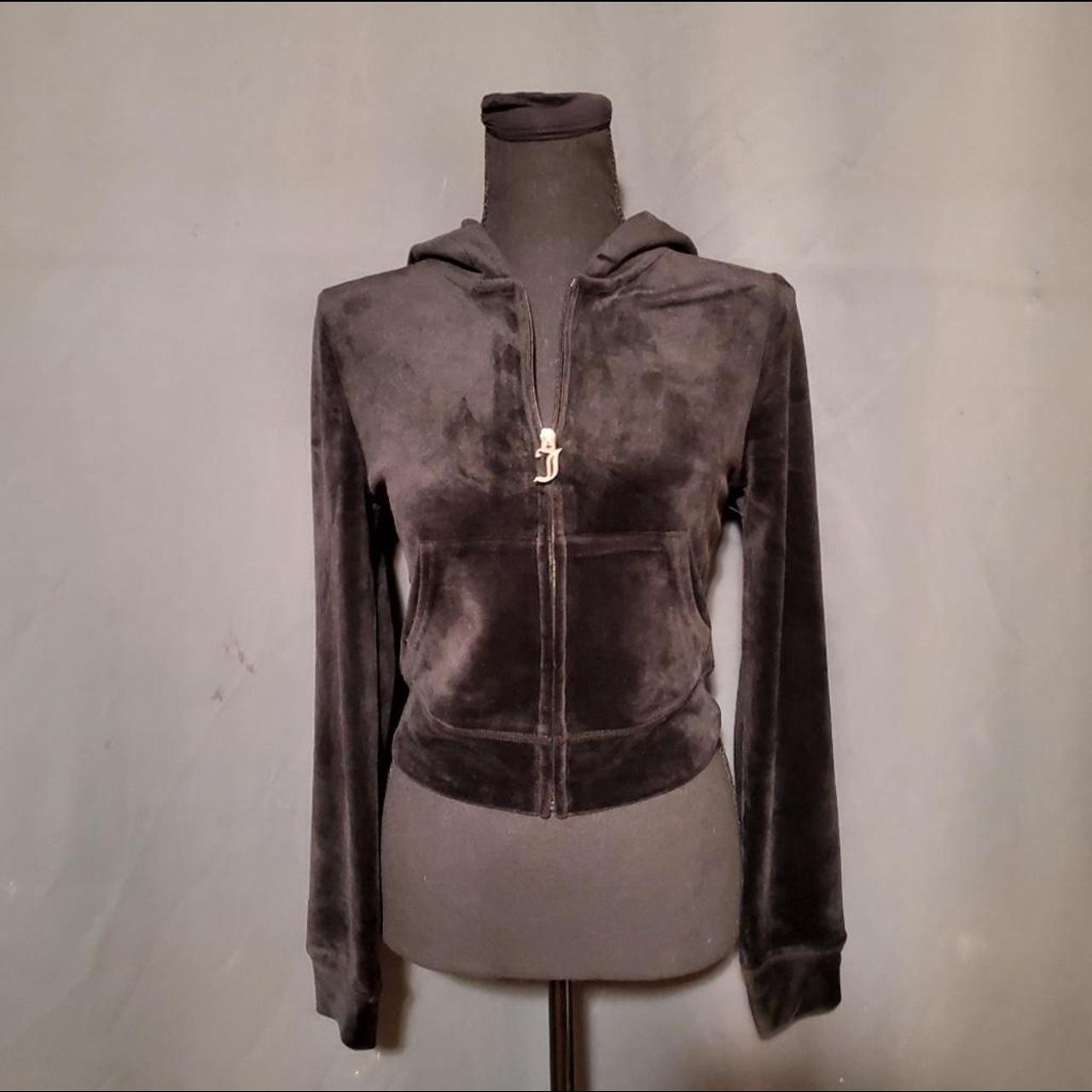 Juicy Couture Black Velour Velvet Hoodie Sweatsuit... - Depop