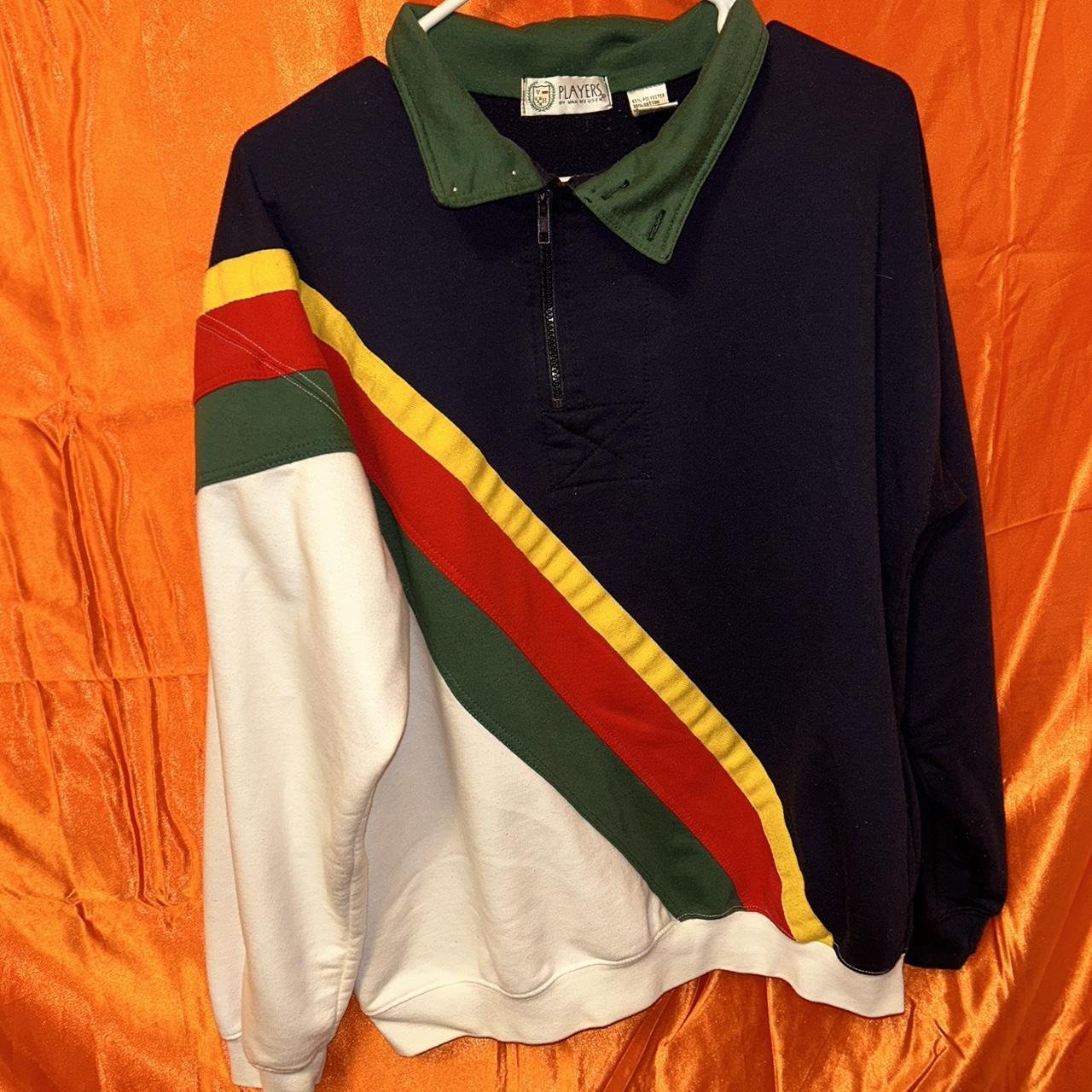 Vintage Players by Van Heisen Colorblock Rugby... - Depop