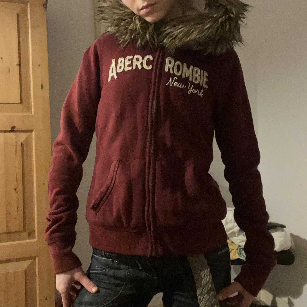 Y2K vintage authentic Abercrombie and fitch burgundy... | Depop