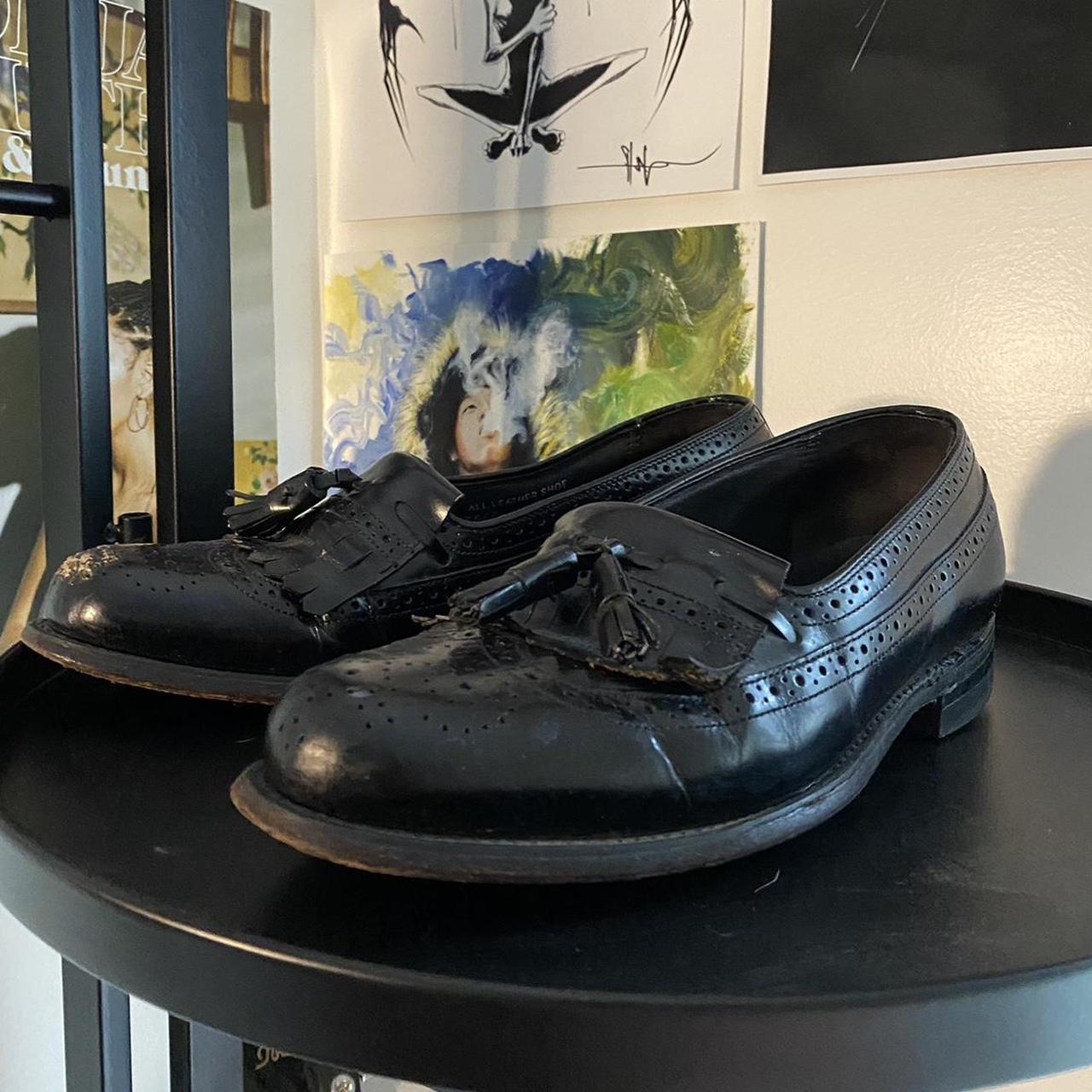 men’s loafers black. Fair condition US8 men’s... - Depop