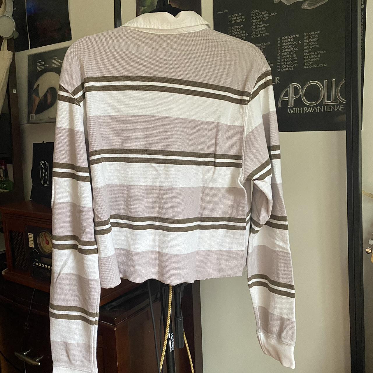 Cropped rugby long sleeve shirt. Fair condition.... - Depop