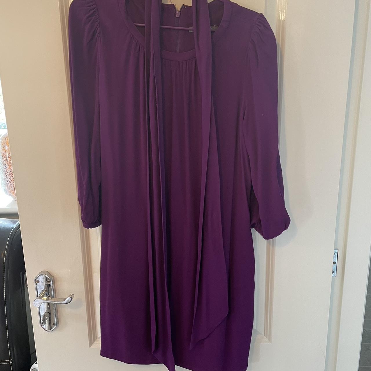 Gorgeous deep purple mini dress with tie - can use... - Depop