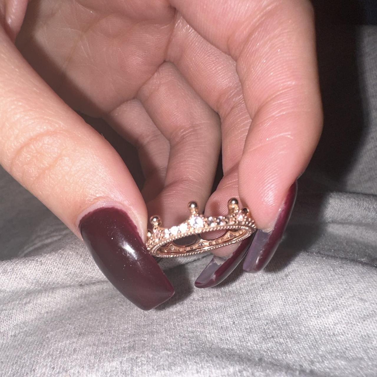 pandora rose gold crown ring size 5 comes w box Depop