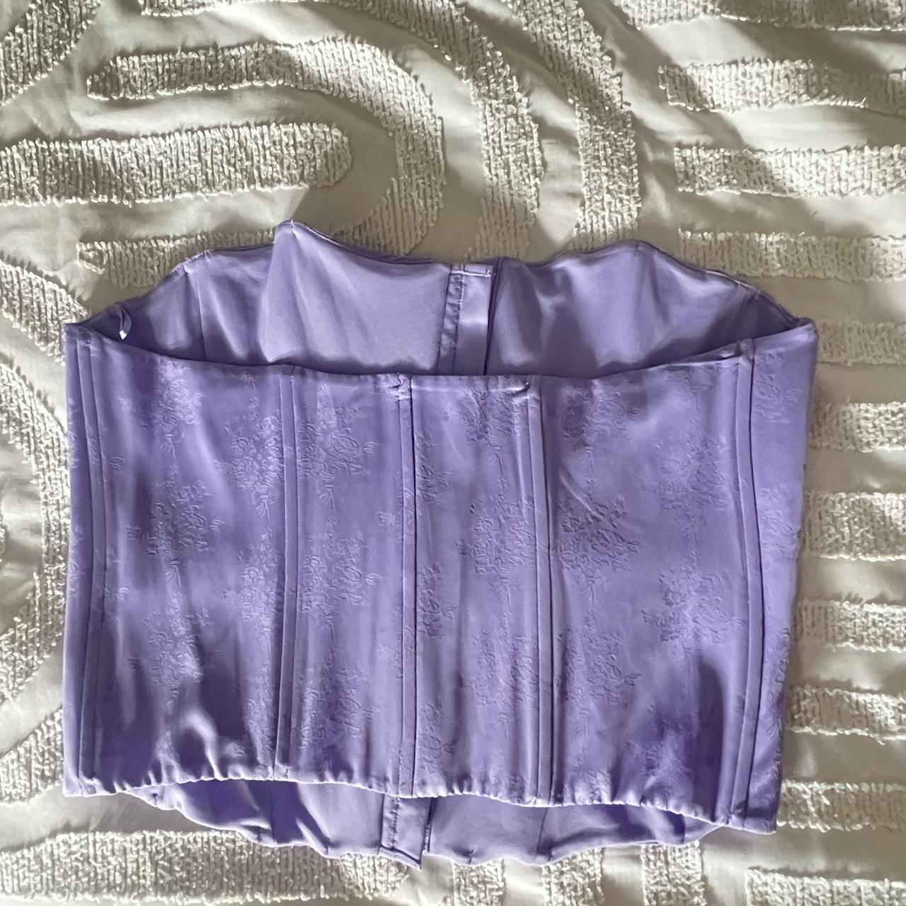 cute lilac hook and eye corset primark x bridgerton... - Depop