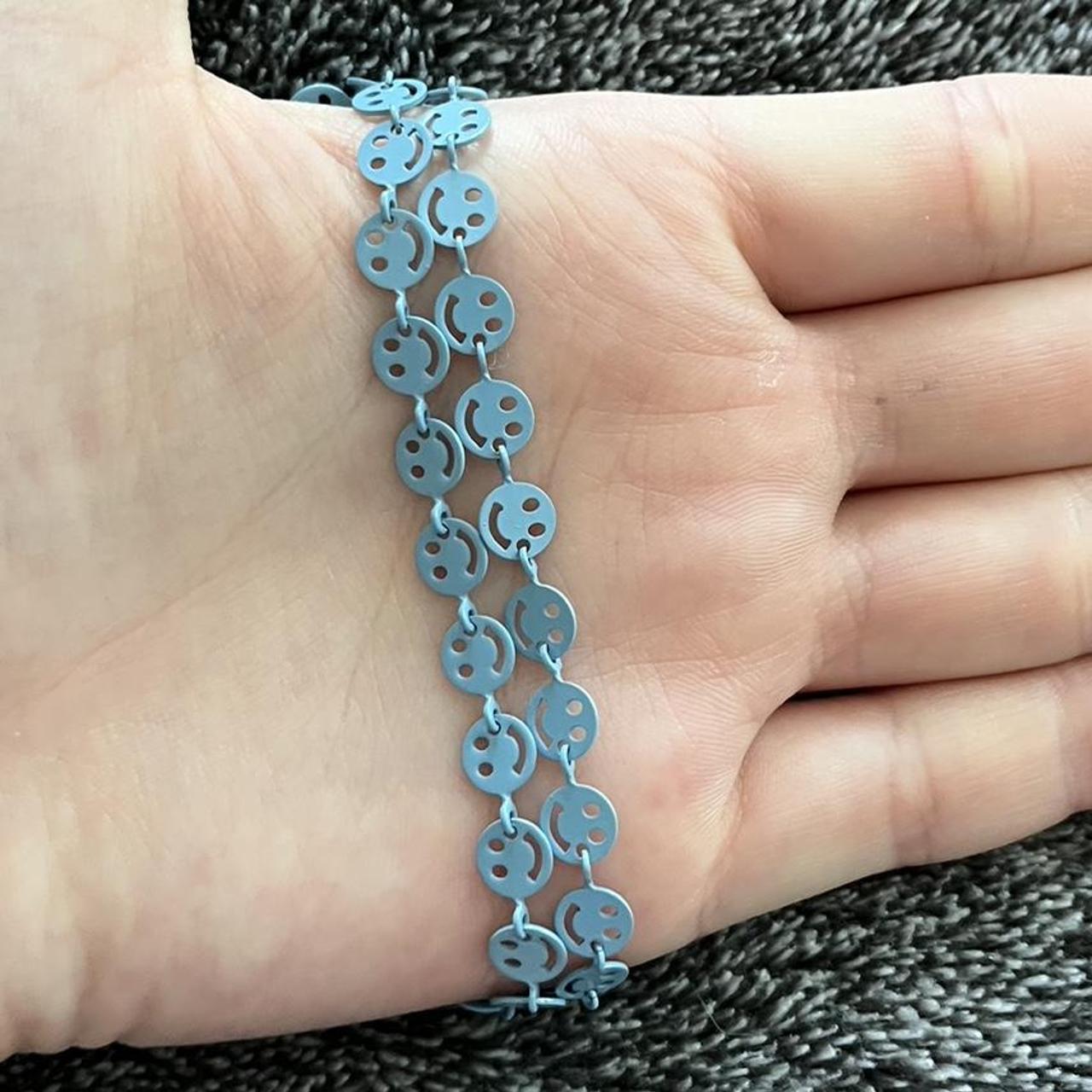 blue altar’d state smiley face chain- never worn if... - Depop